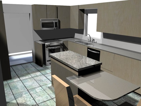 floorplan kitchen 3d obj