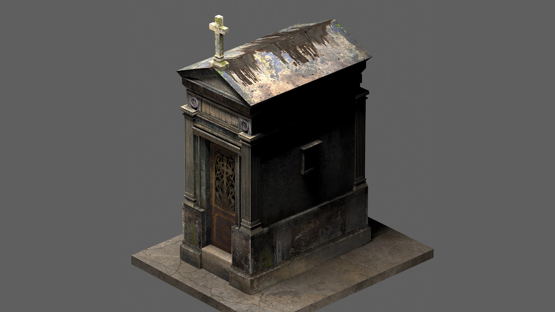 3D weathered mausoleum leaking - TurboSquid 1414777