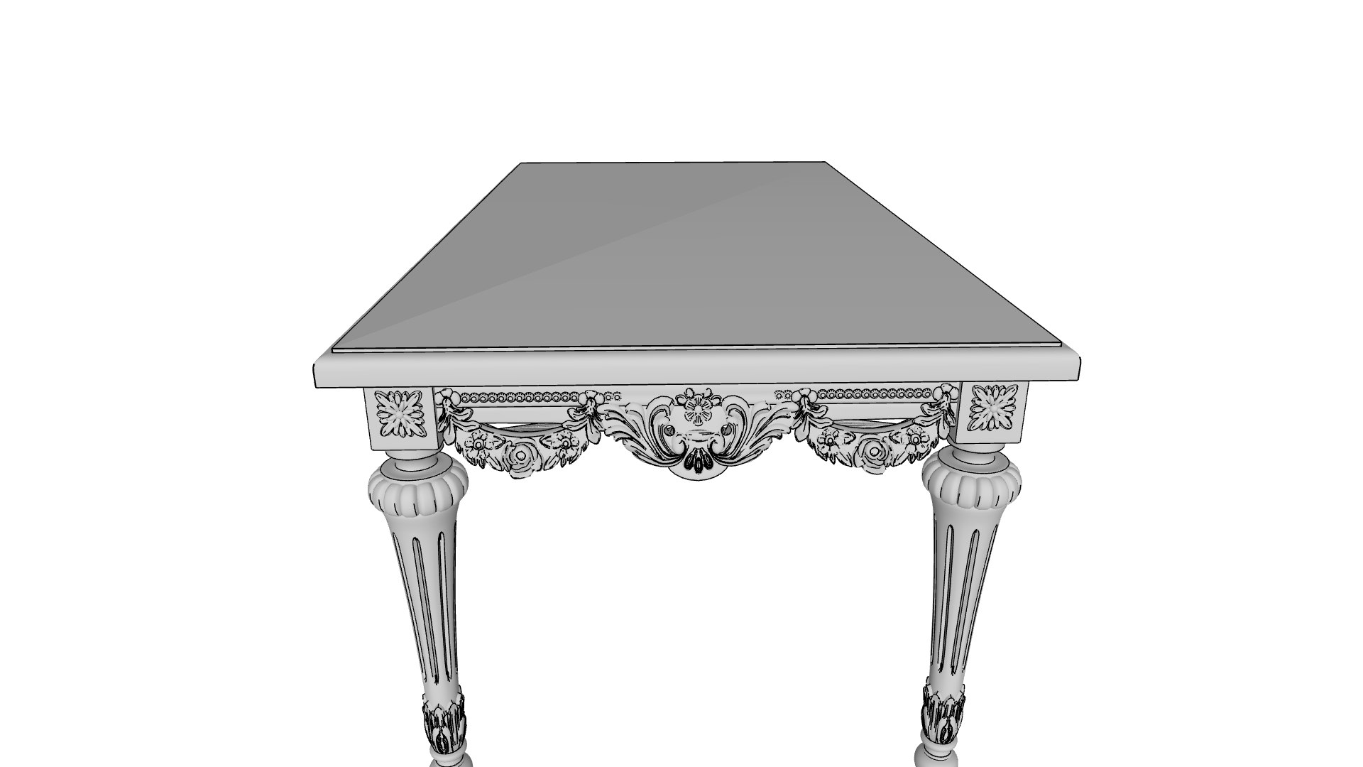 3D Rectangular Table By Modenese Gastone Model - TurboSquid 1852835