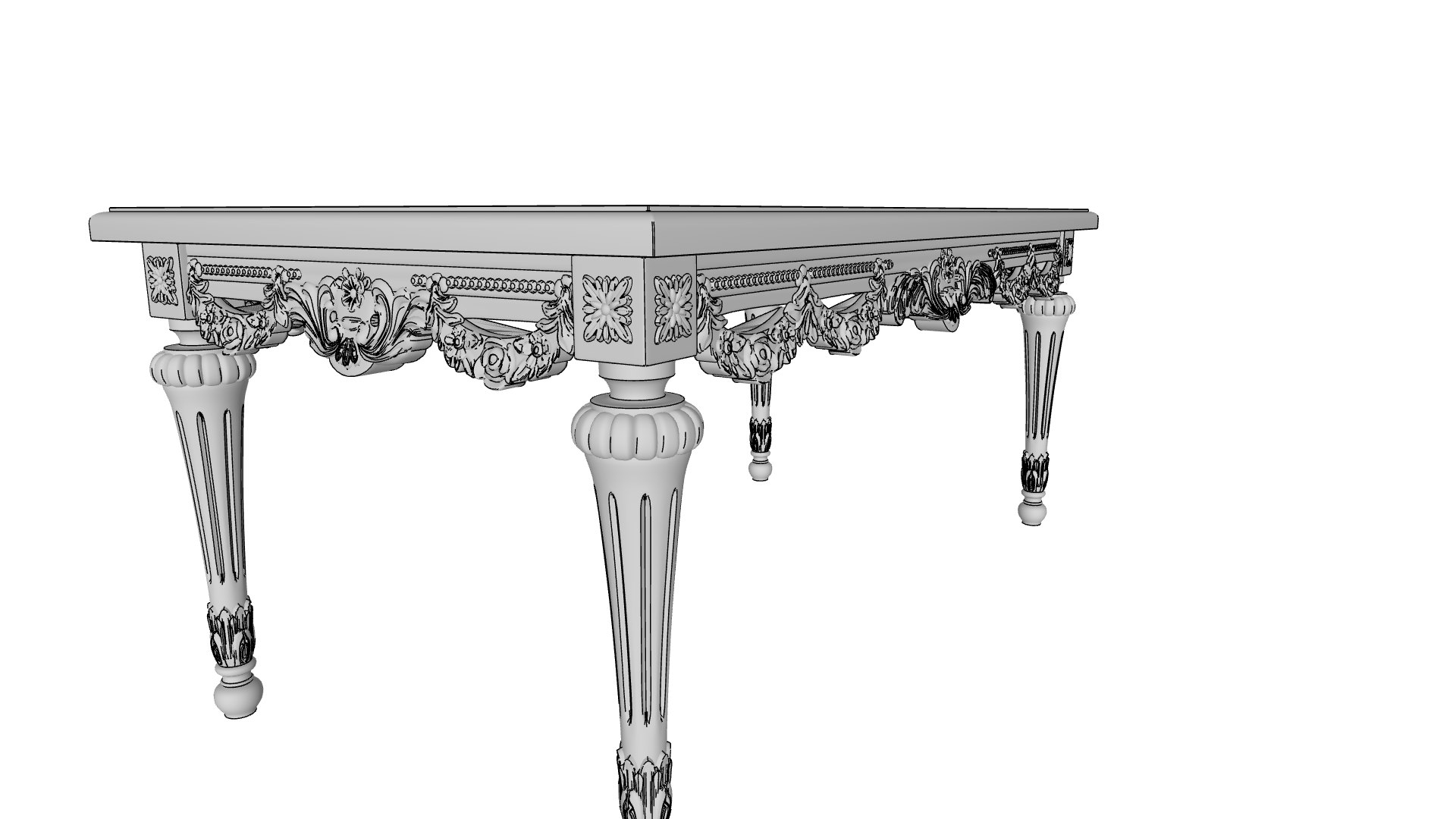 3D Rectangular Table By Modenese Gastone Model - TurboSquid 1852835