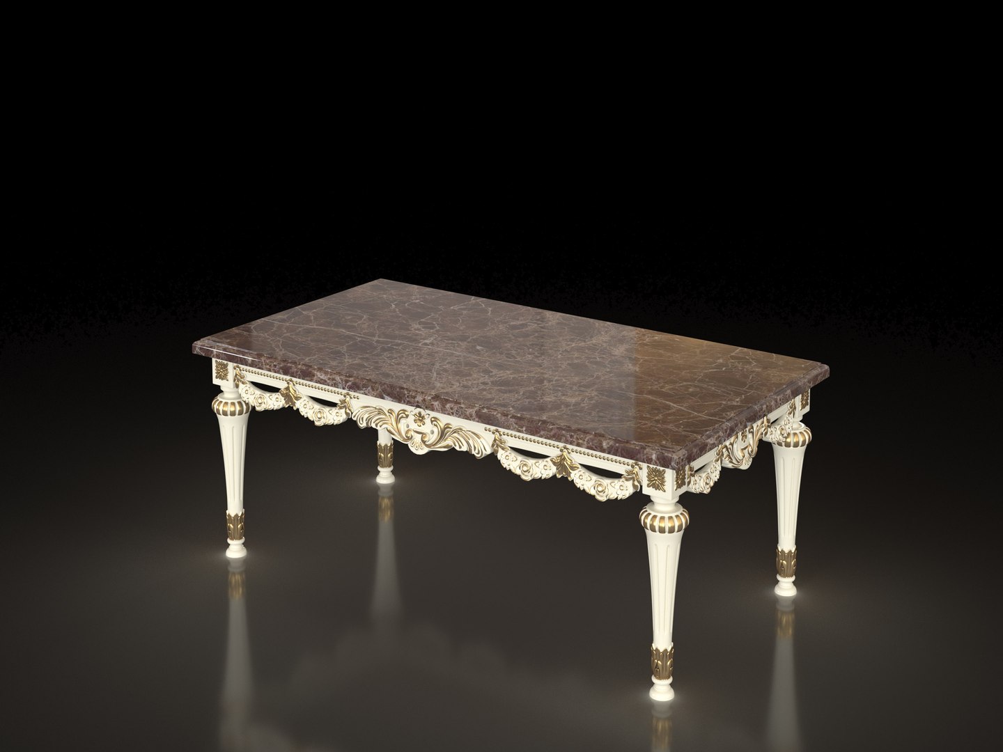 3D Rectangular Table By Modenese Gastone Model - TurboSquid 1852835