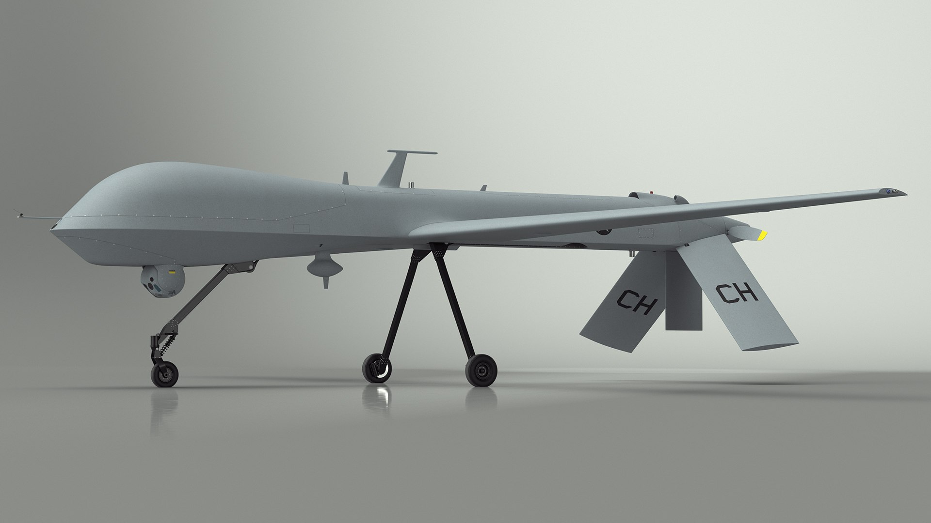 3D Unmanned Aerial Vehicle Reaper Drone MQ-1 Rigged For Maya ...