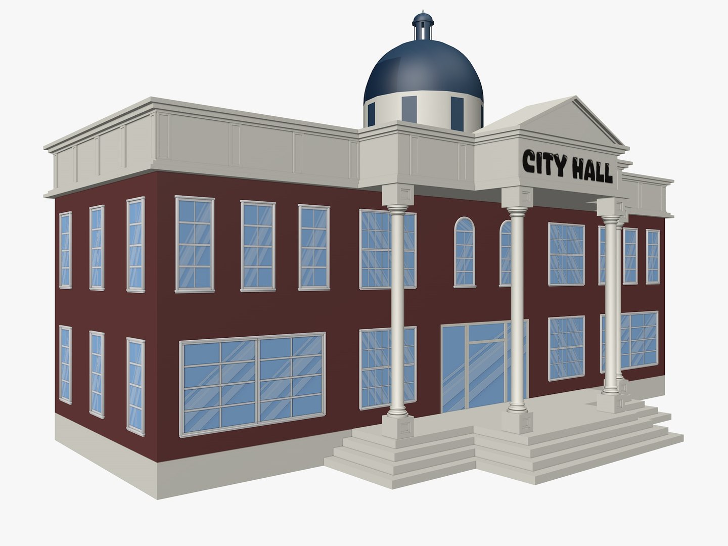 3D Model Cartoon Cityhall - TurboSquid 2223609