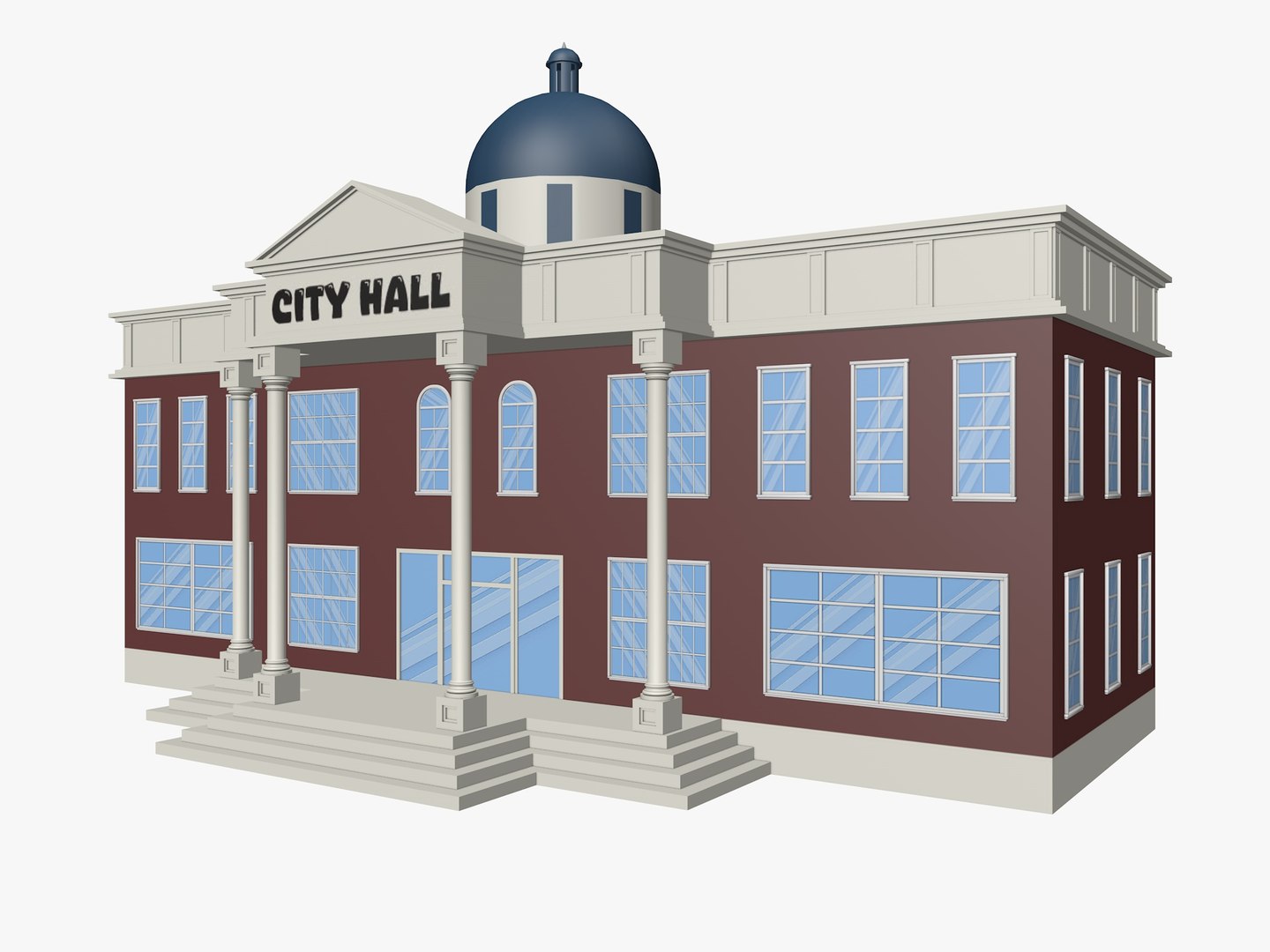 3D Model Cartoon Cityhall - TurboSquid 2223609