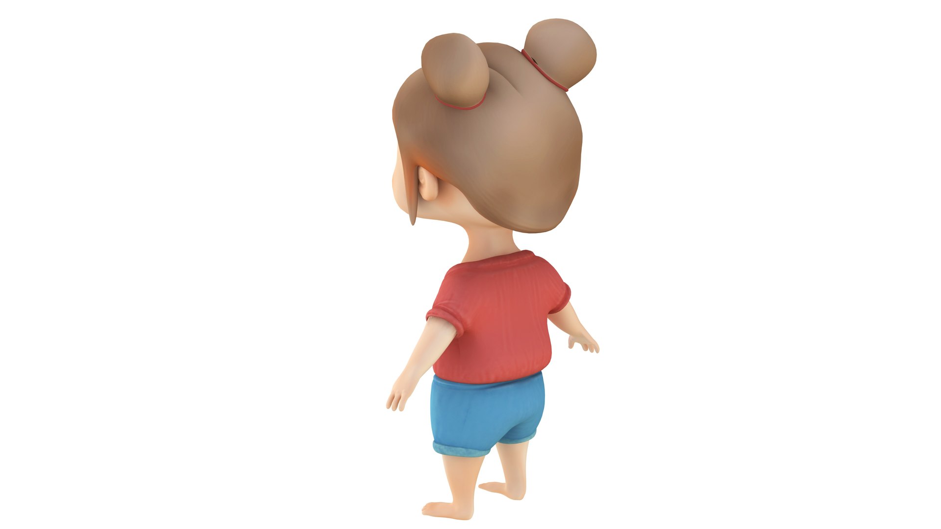 Cartoon Kid Girl Model - TurboSquid 2214295