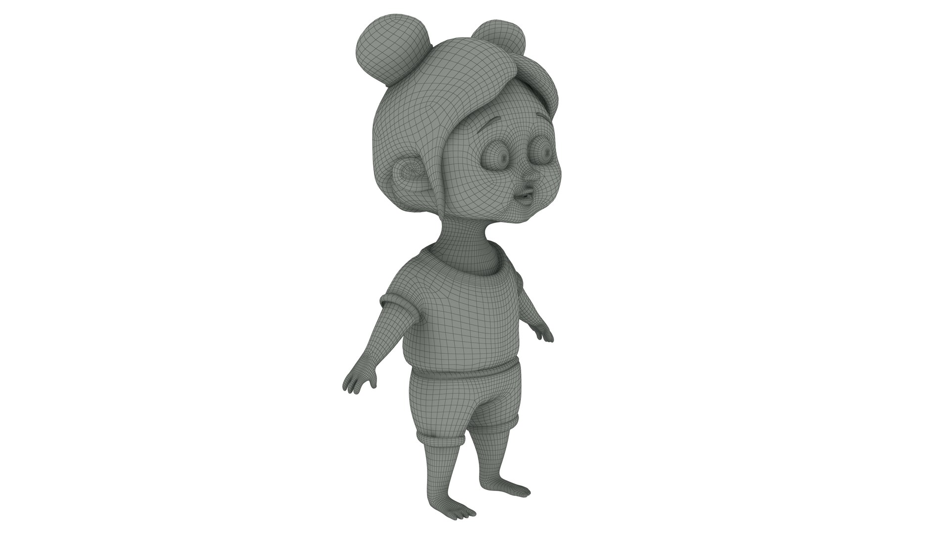 Cartoon Kid Girl Model - TurboSquid 2214295