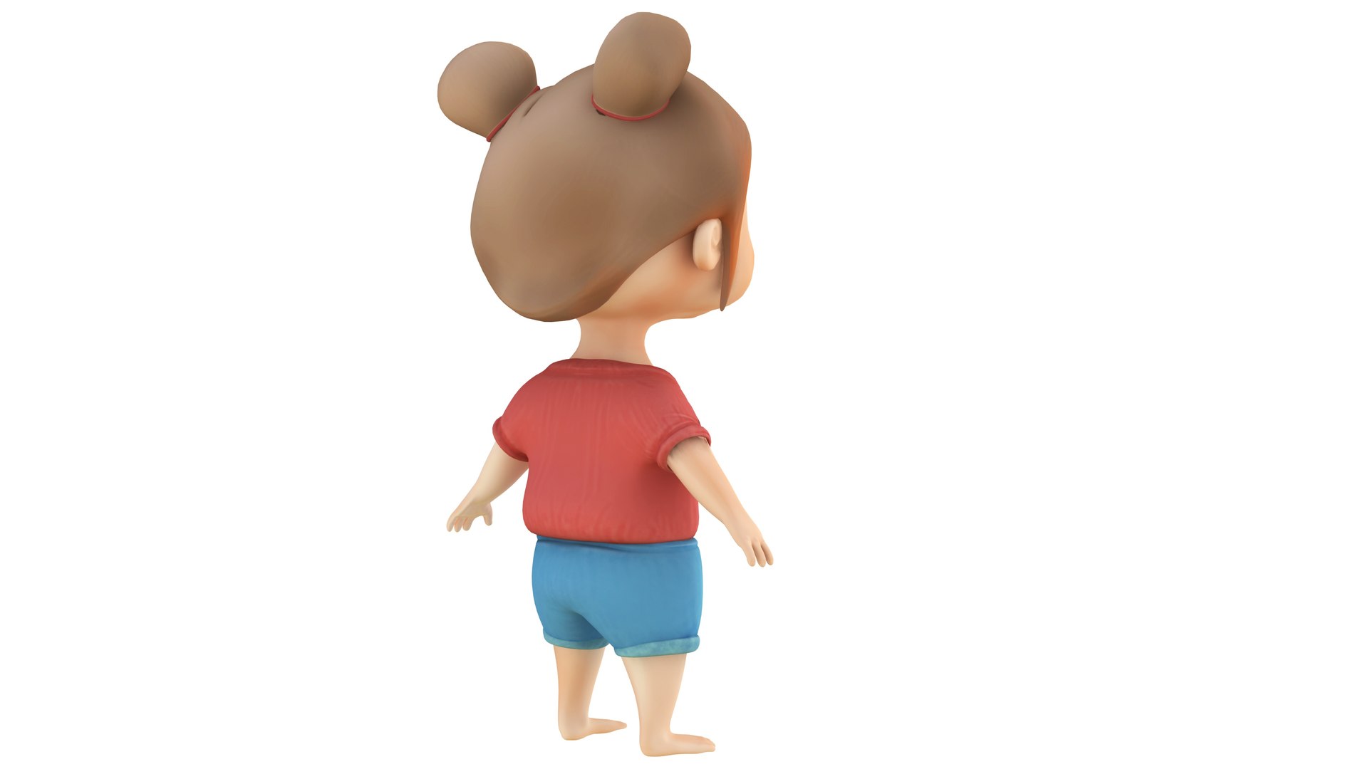 Cartoon Kid Girl Model - TurboSquid 2214295
