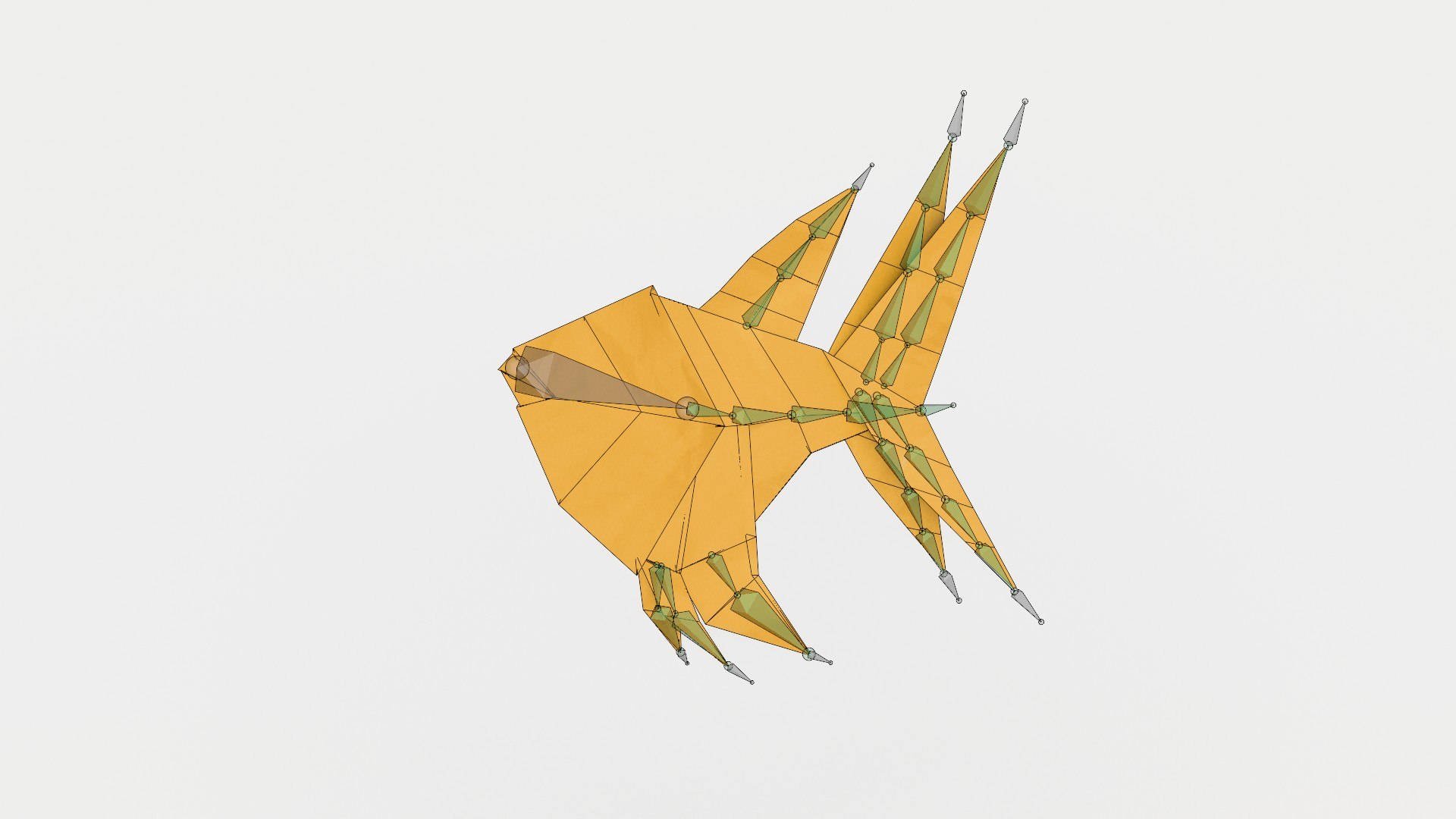 Origami Gold Fish 3D Model - TurboSquid 2323112