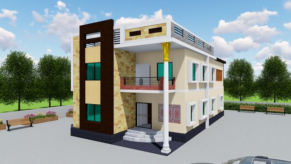 Duplex building 3D model - TurboSquid 1894315