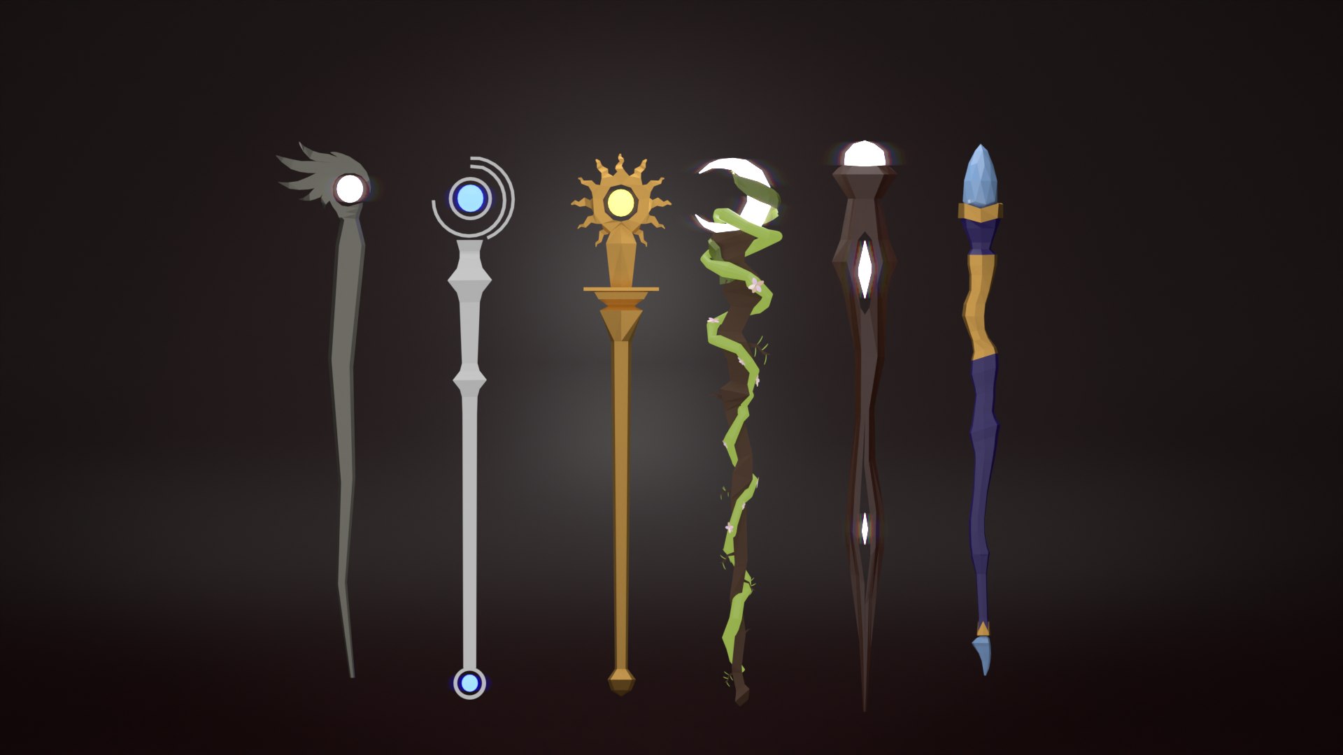 3D Model Low Poly Wands - TurboSquid 2277967