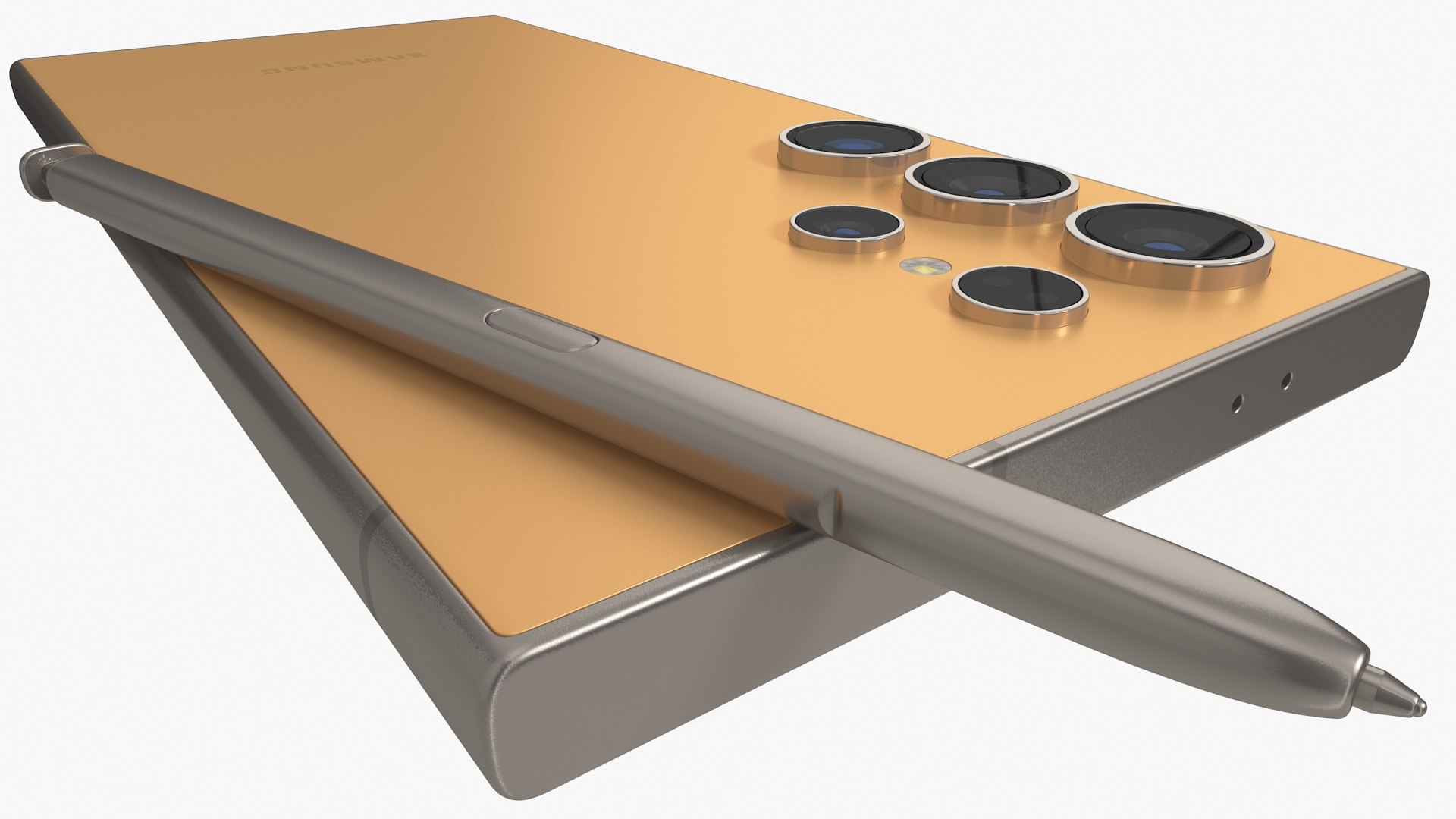 3D Samsung Galaxy S24 Ultra Orange - TurboSquid 2179020