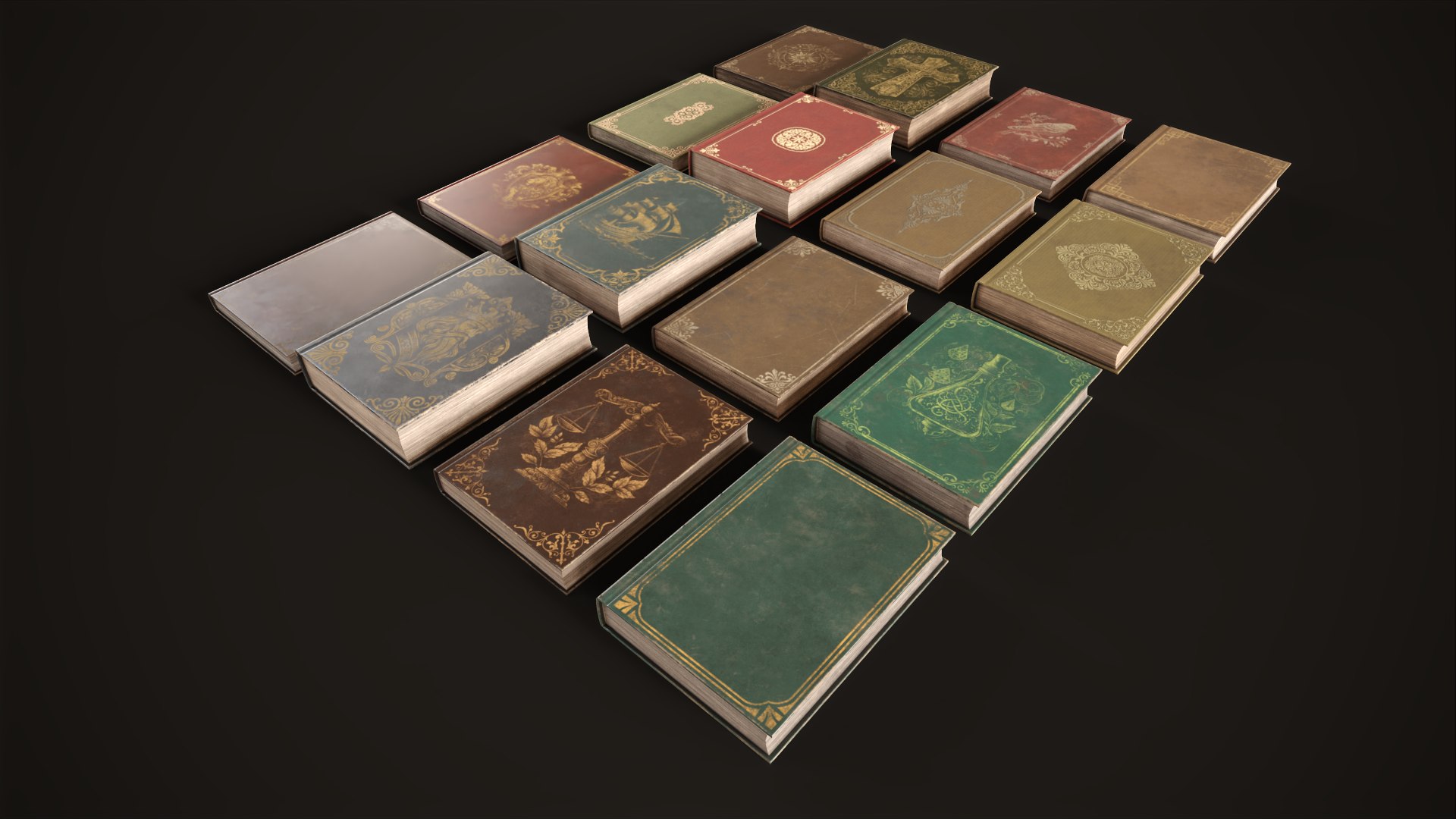 Set Vintage Books 3D Model - TurboSquid 2040907