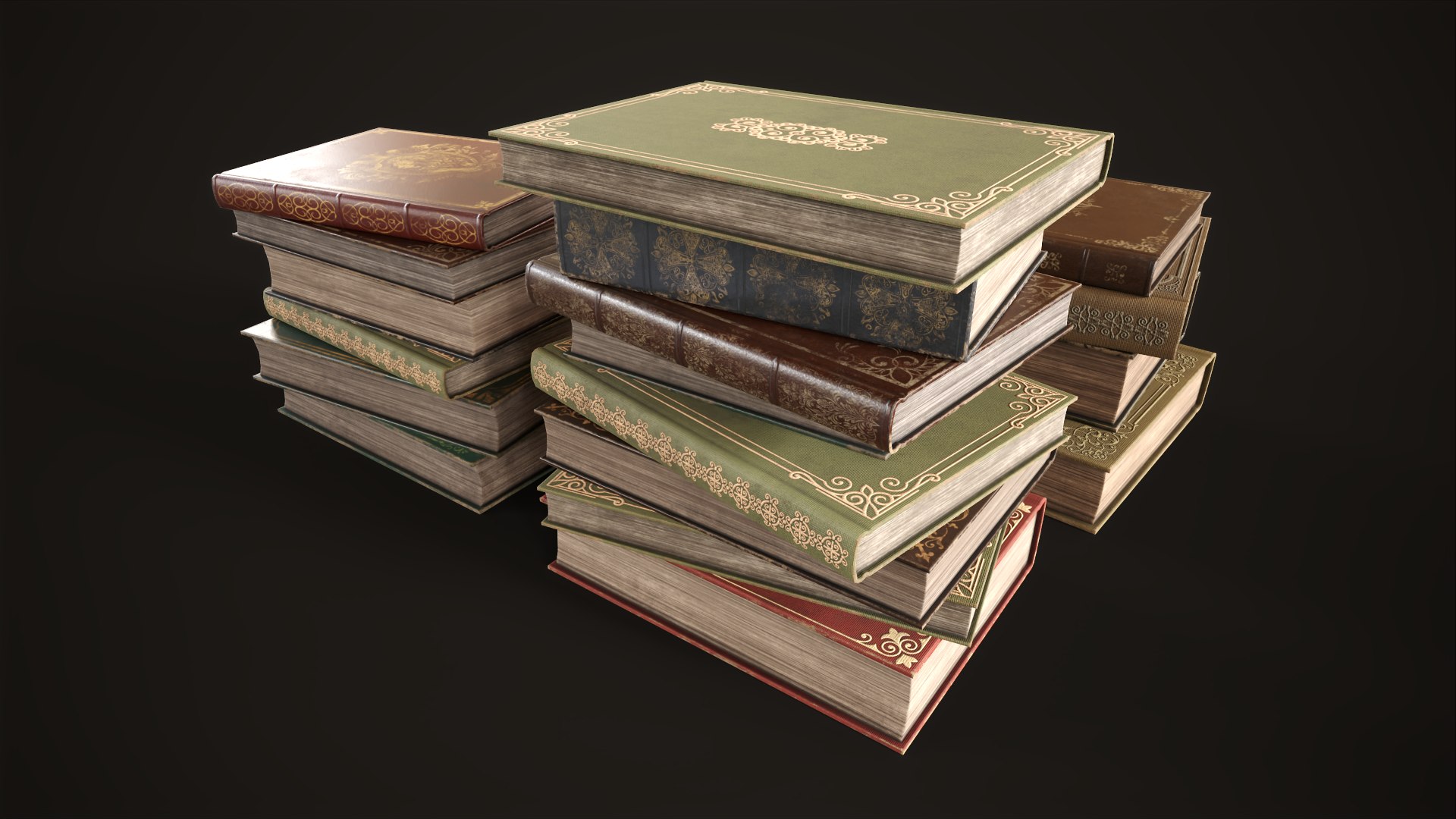Set Vintage Books 3D Model - TurboSquid 2040907