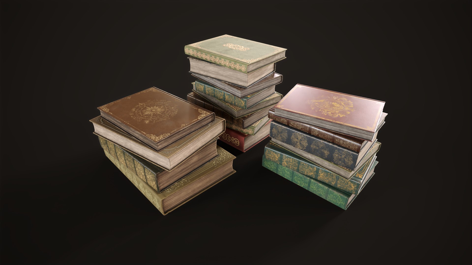 Set Vintage Books 3D Model - TurboSquid 2040907