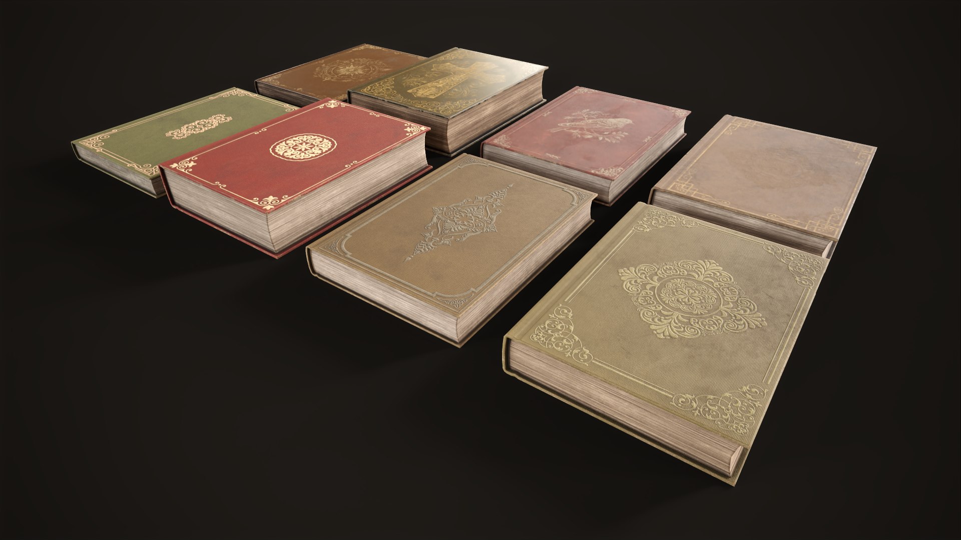 Set Vintage Books 3D Model - TurboSquid 2040907