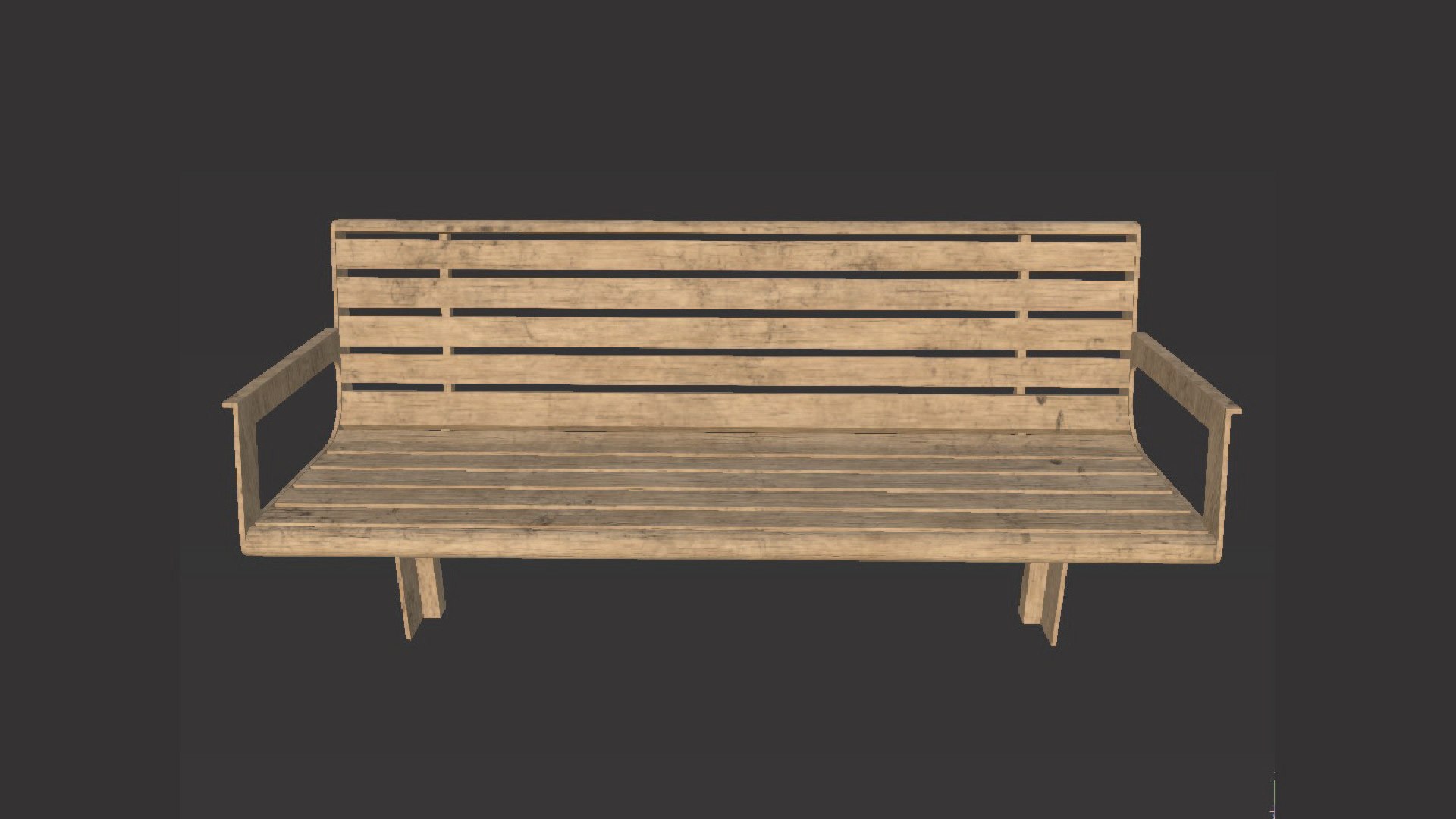 3D Wooden Bench Model - TurboSquid 1915751