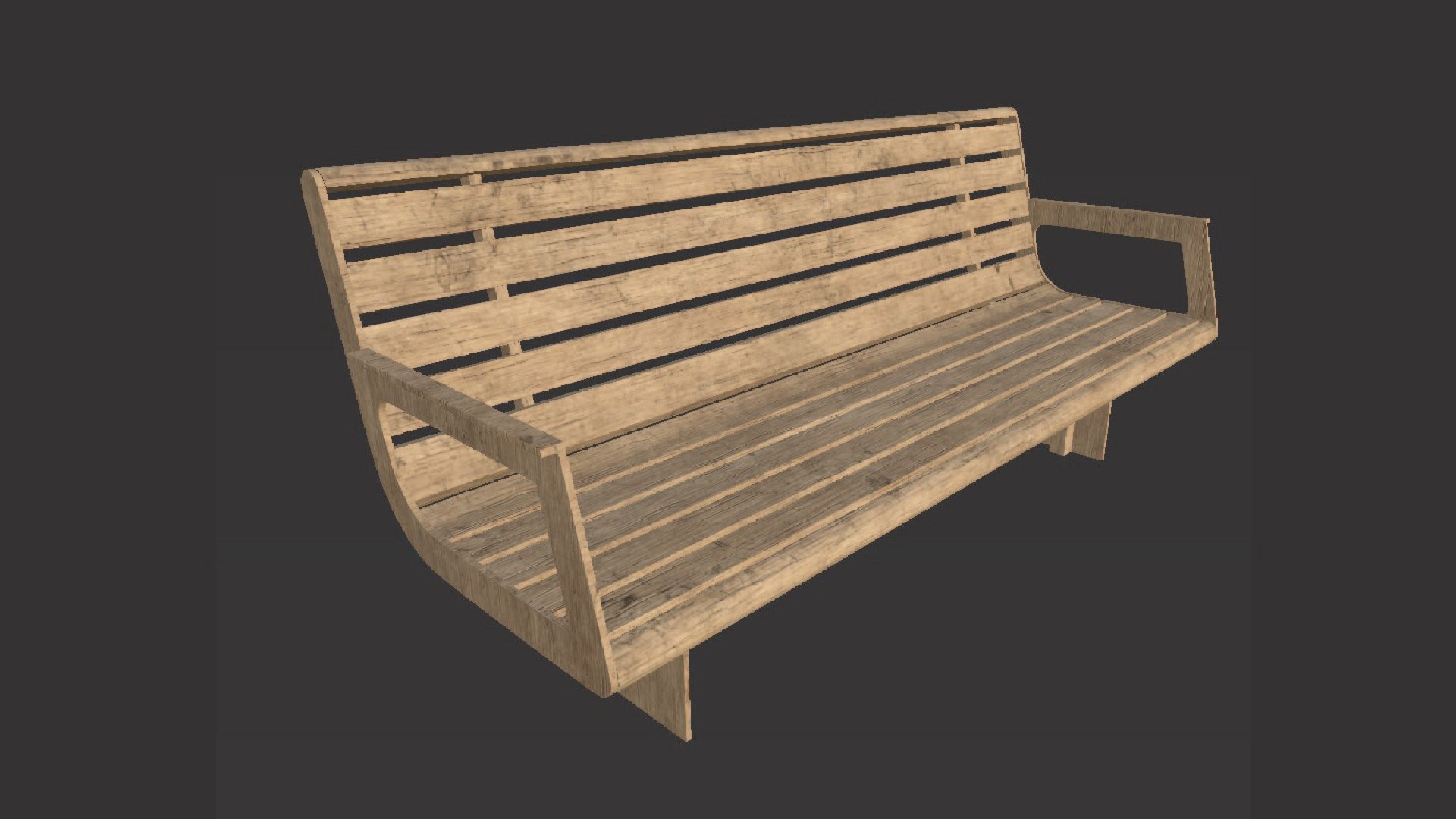 3D Wooden Bench Model - TurboSquid 1915751