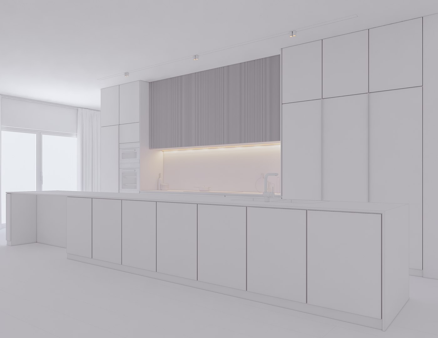 3D Modern Kitchen Created In Revit 13 Model - TurboSquid 1981320