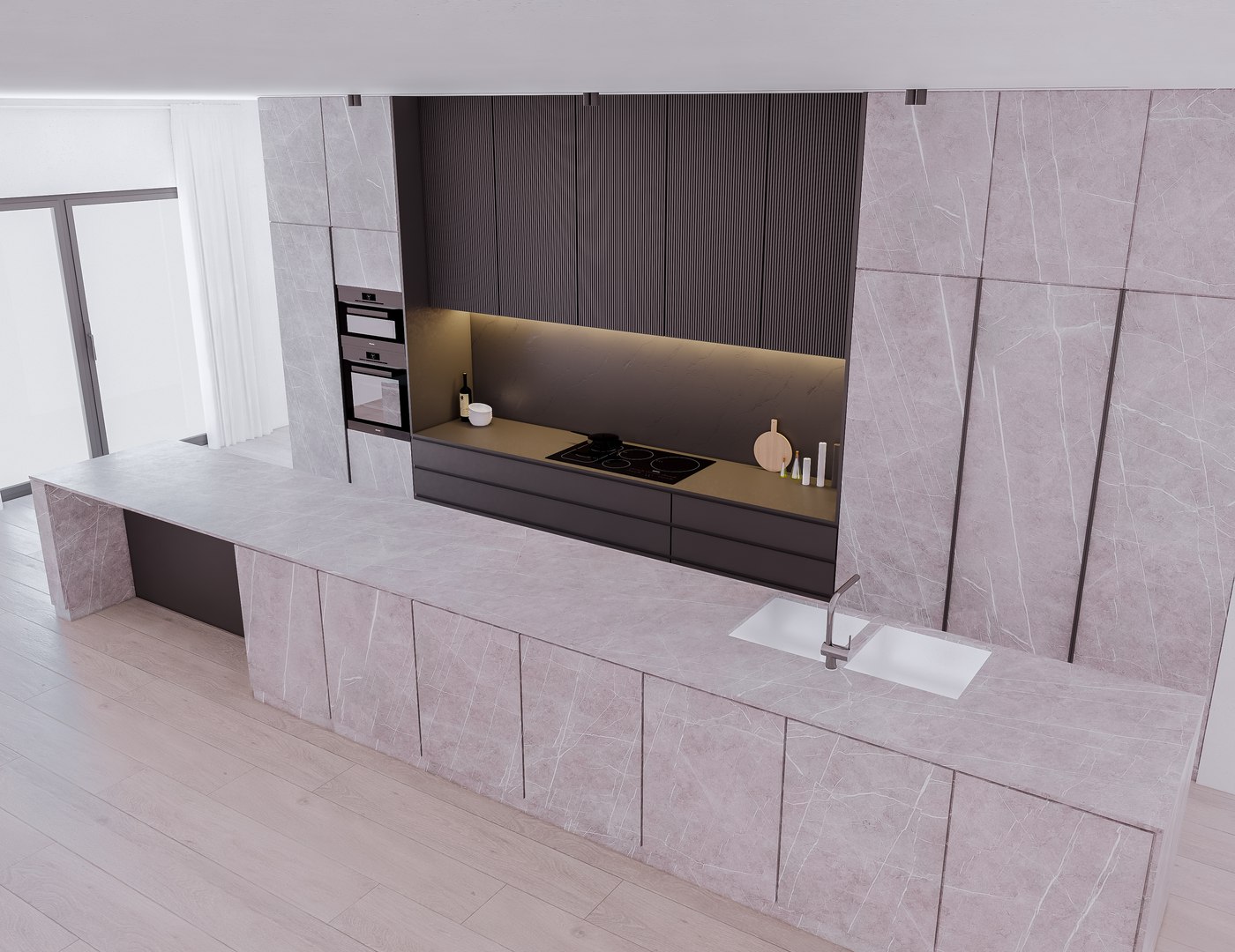 3D Modern Kitchen Created In Revit 13 Model - TurboSquid 1981320