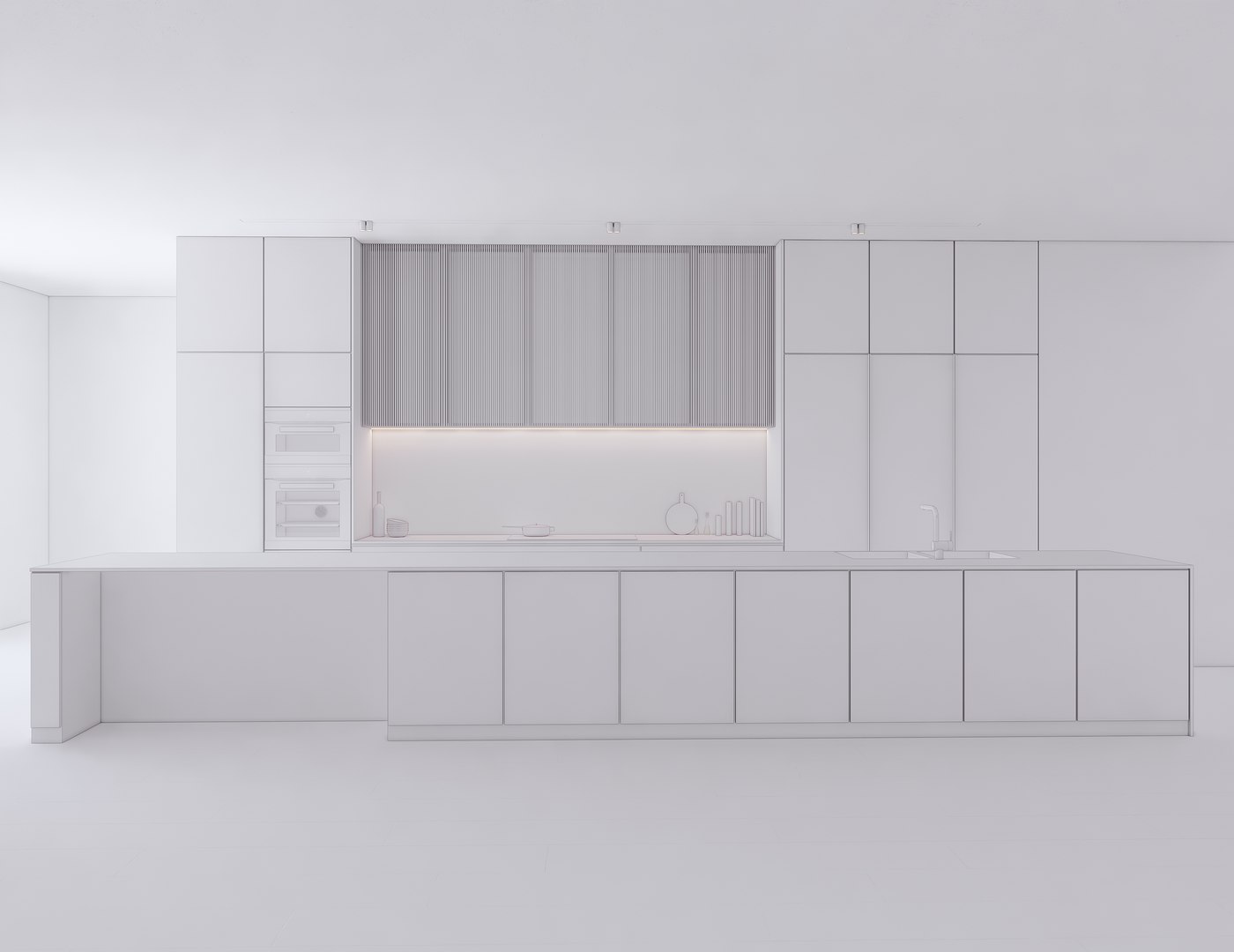 3D Modern Kitchen Created In Revit 13 Model - TurboSquid 1981320