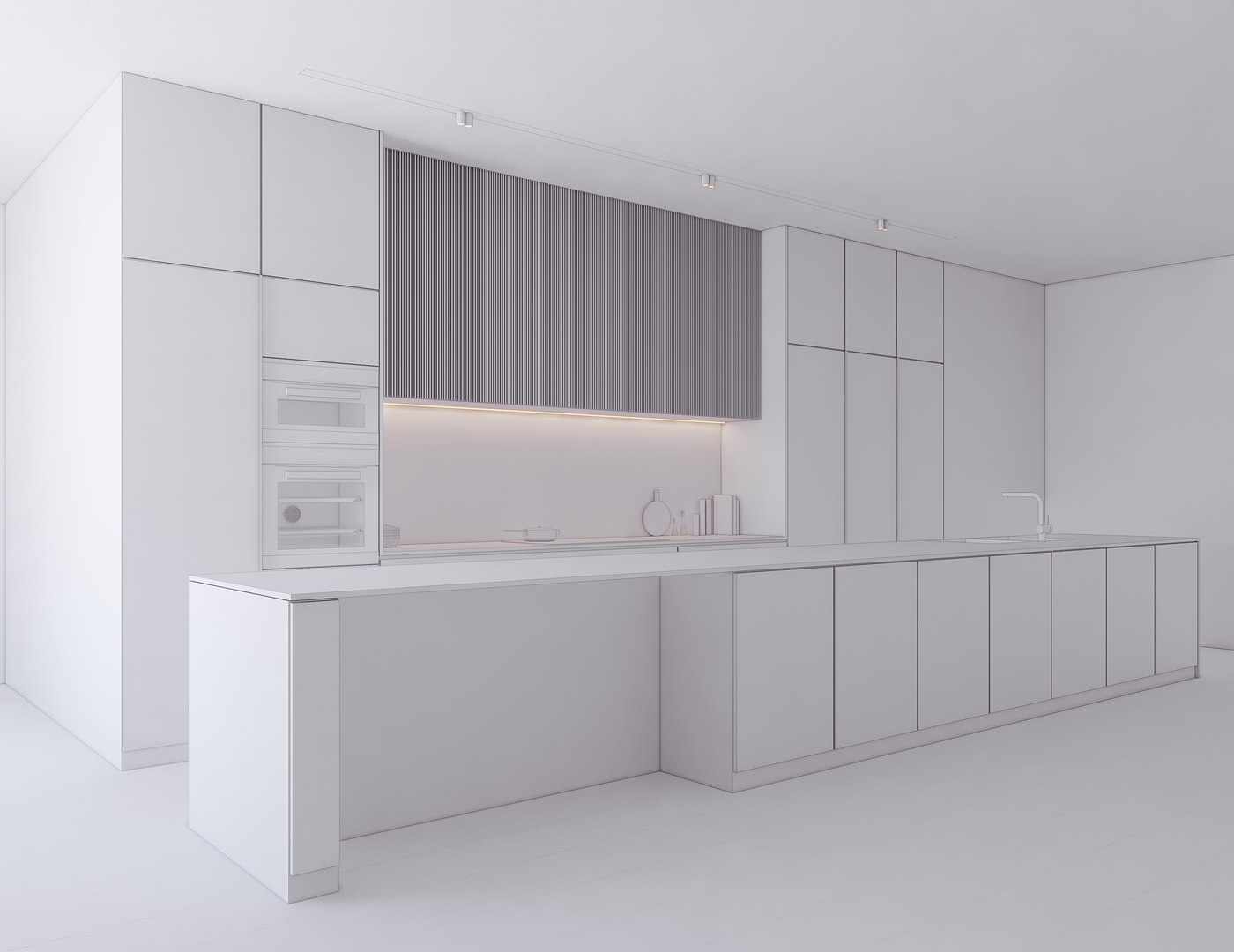 3D Modern Kitchen Created In Revit 13 Model - TurboSquid 1981320