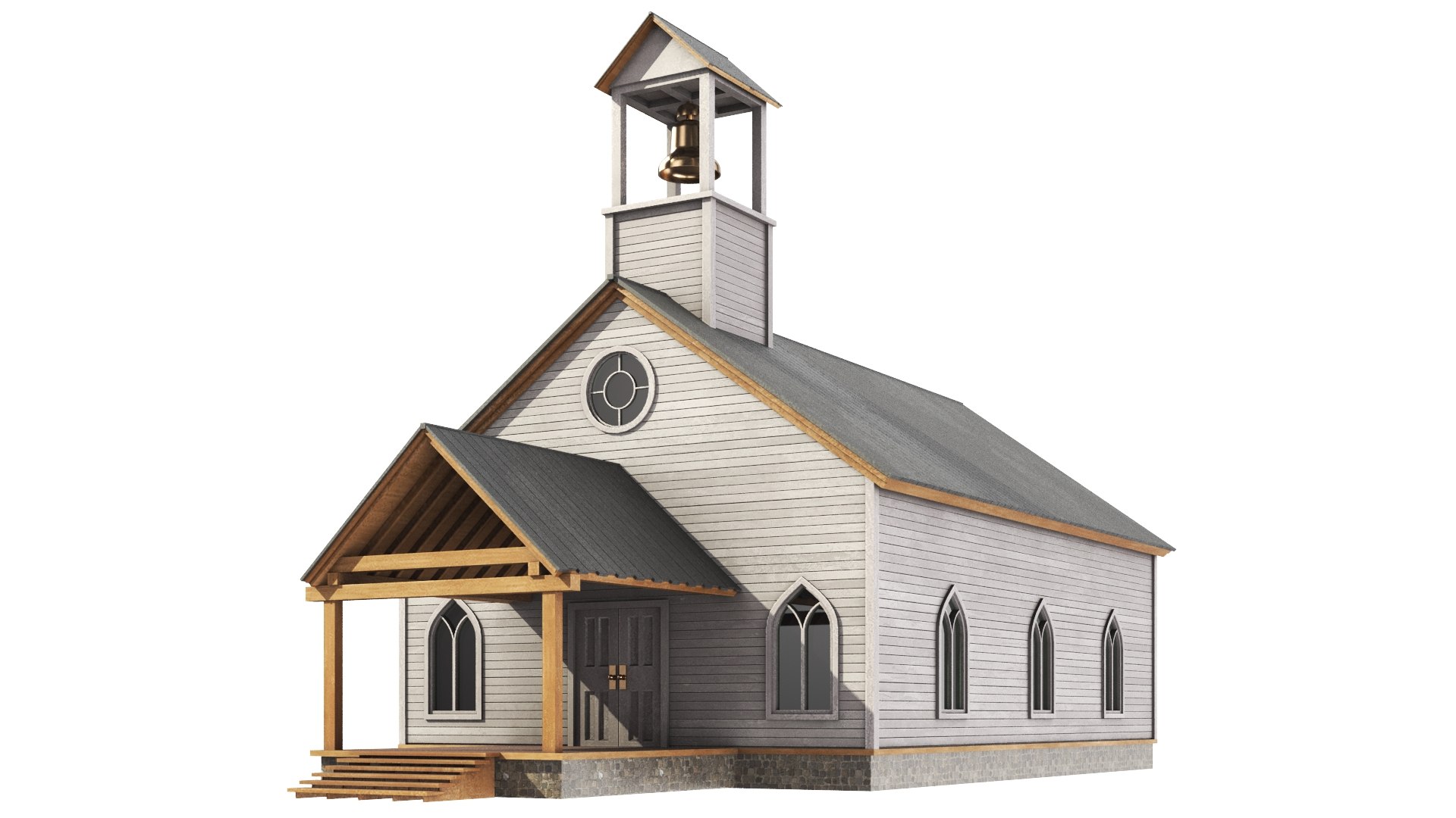 3D Detailed Old West Church Model - TurboSquid 2184161