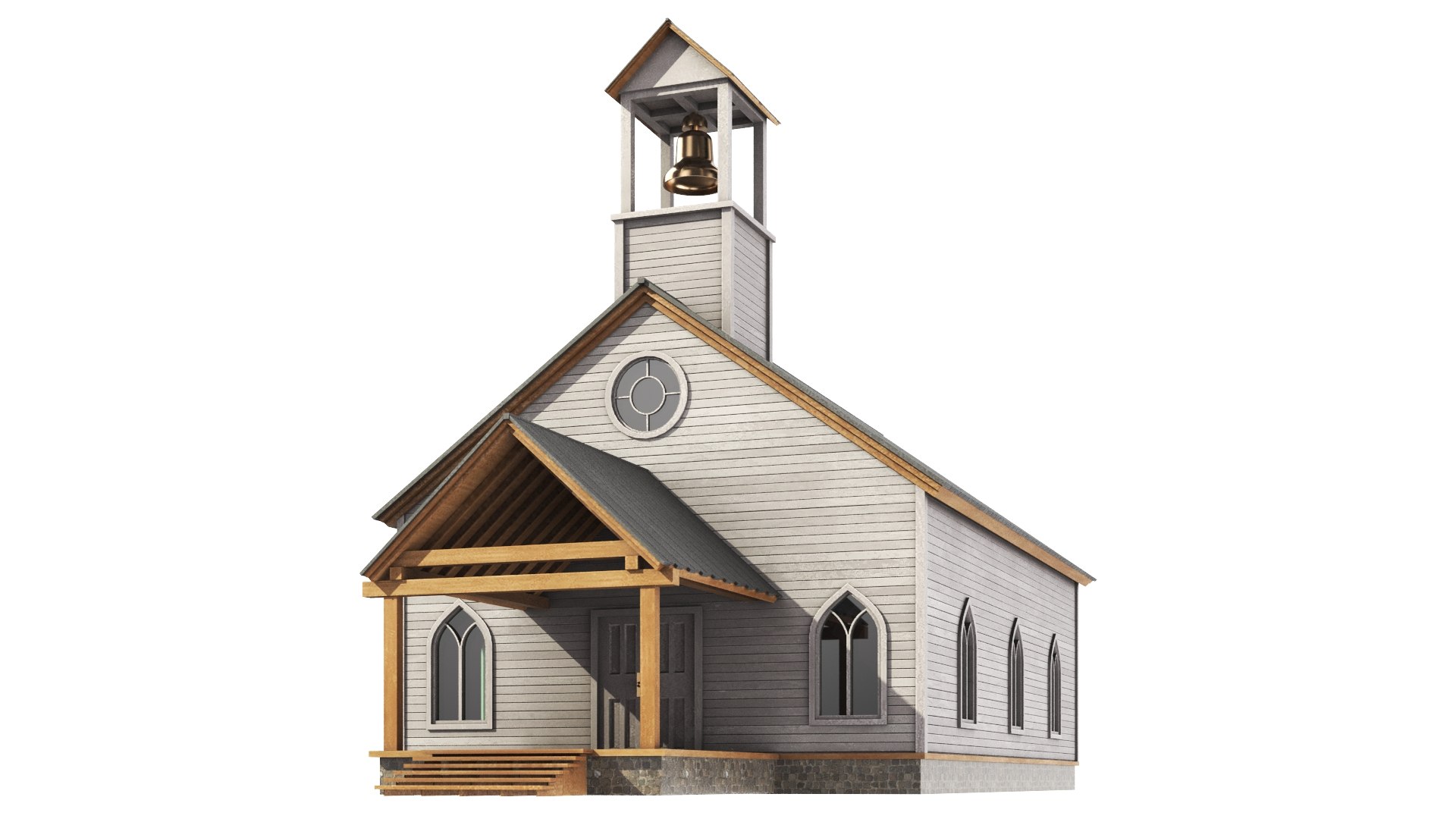 3D Detailed Old West Church Model - TurboSquid 2184161