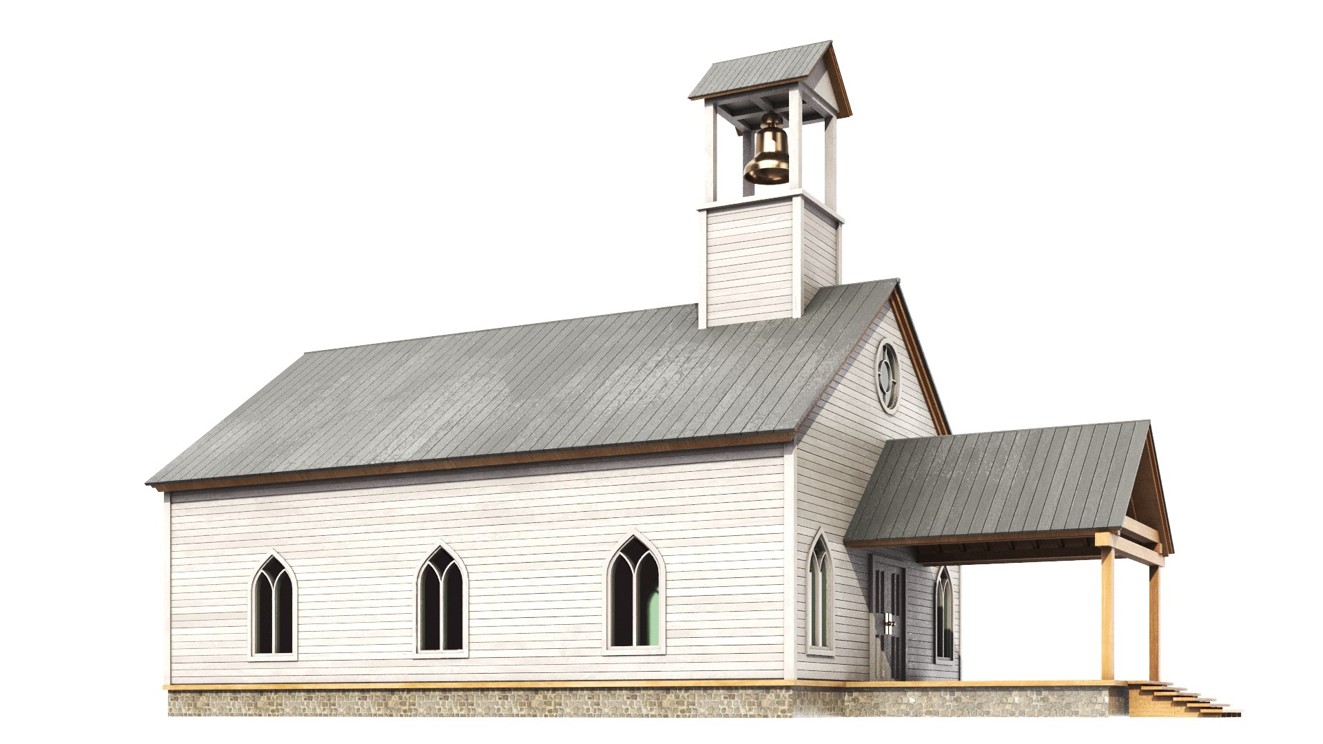 3D Detailed Old West Church Model - TurboSquid 2184161