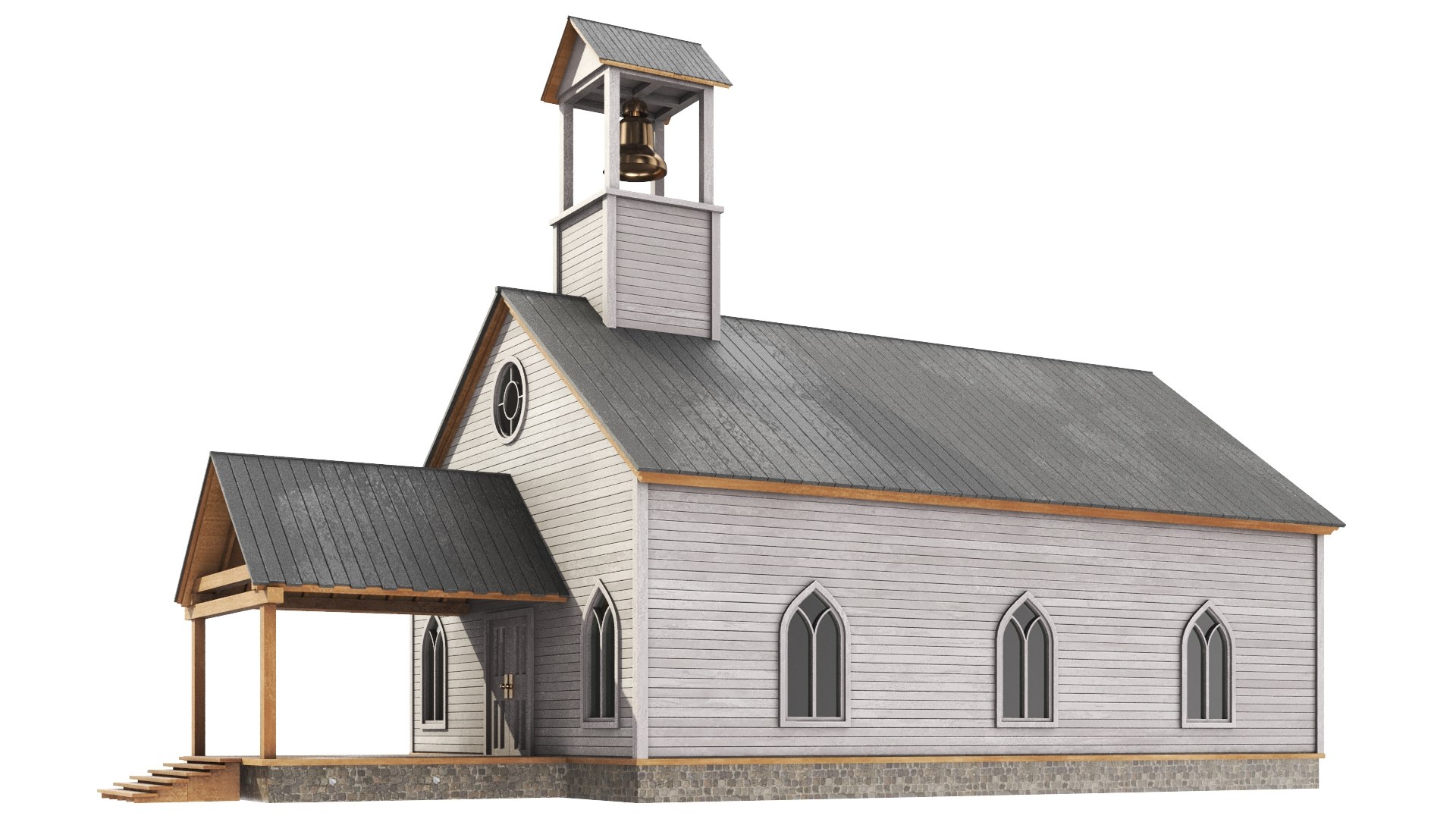 3D Detailed Old West Church Model - TurboSquid 2184161