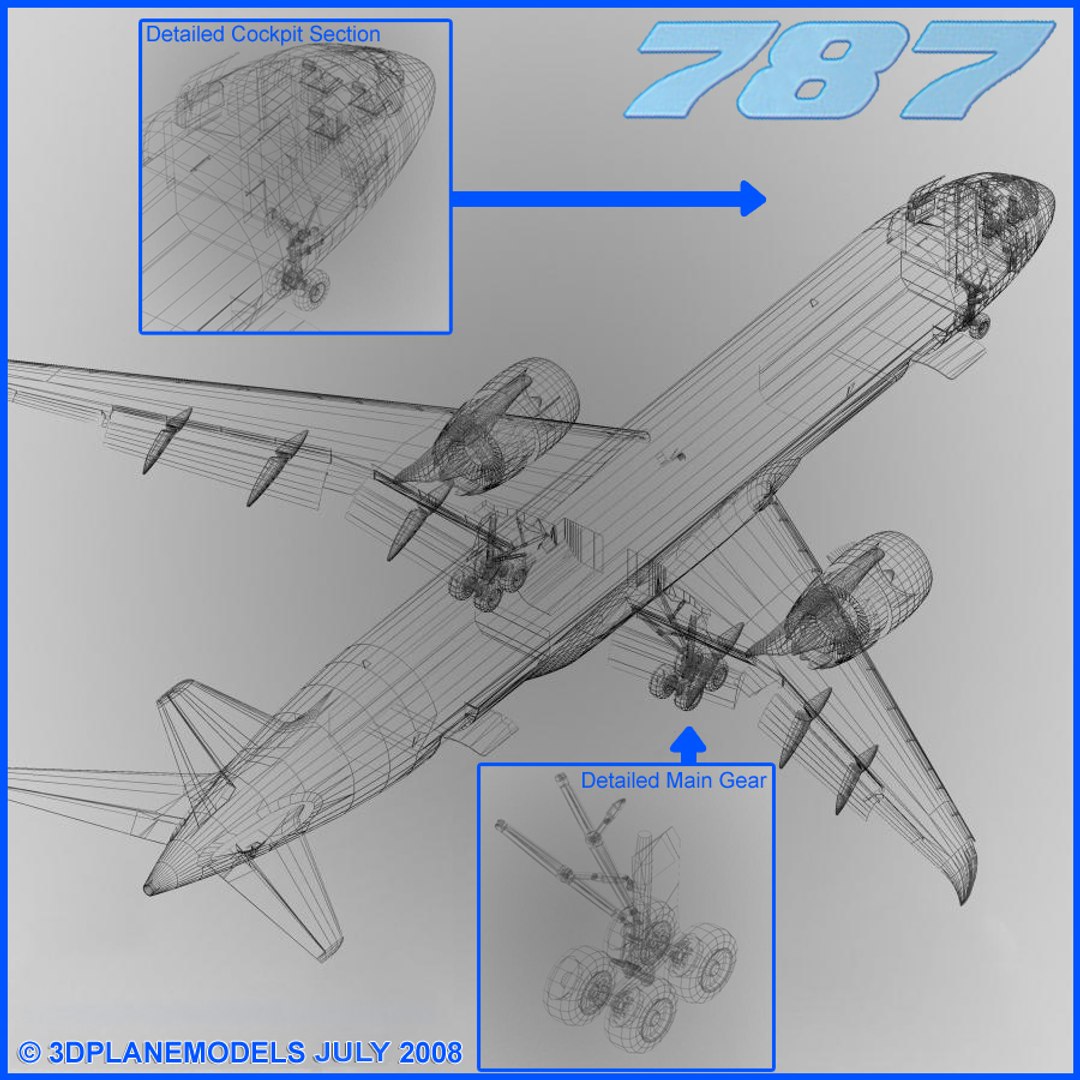 B787-9 Generic White 787-9 3ds