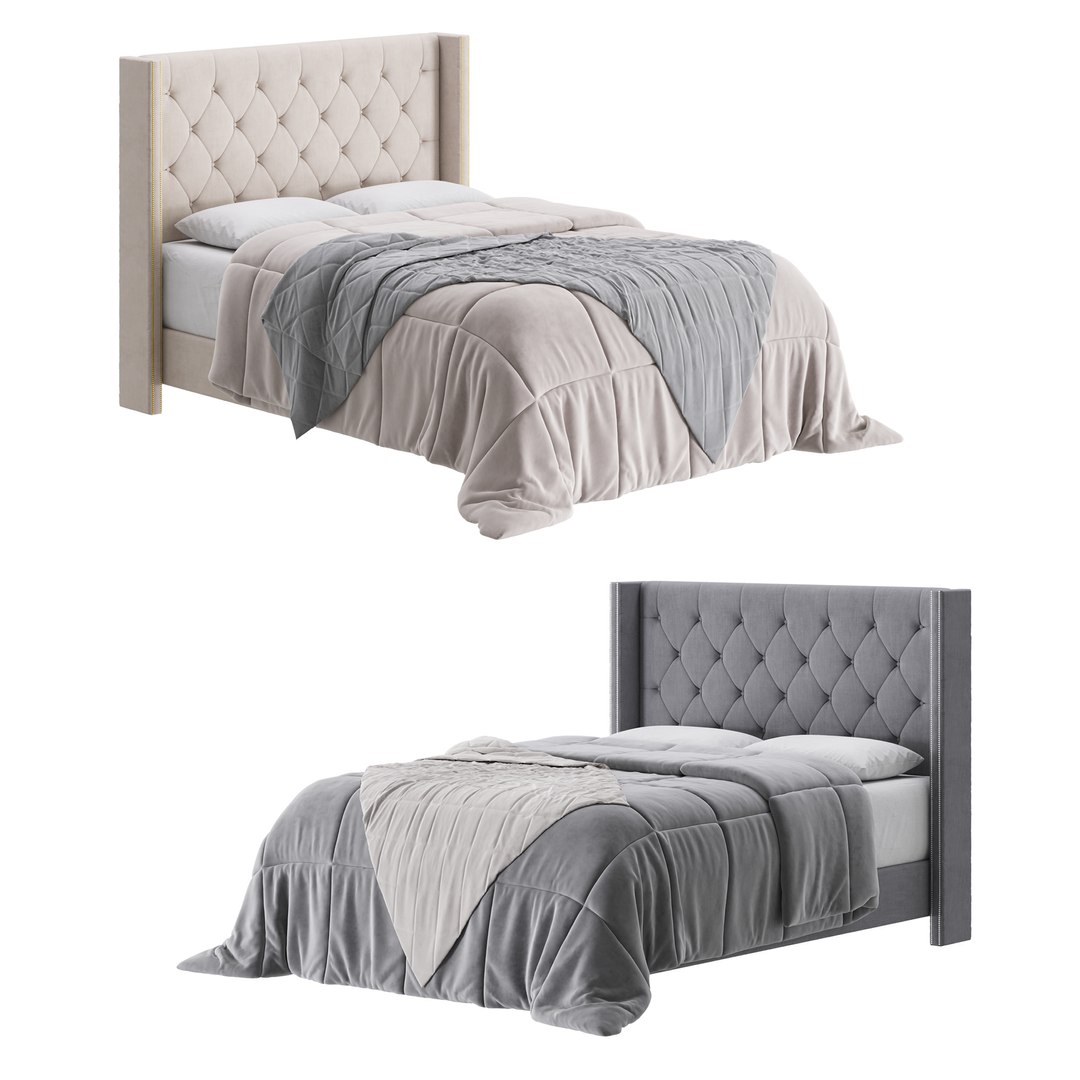 3D Fabric Low Profile Double Bed Model - TurboSquid 2192148