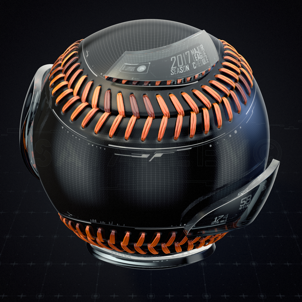 3d model baseball ball concept