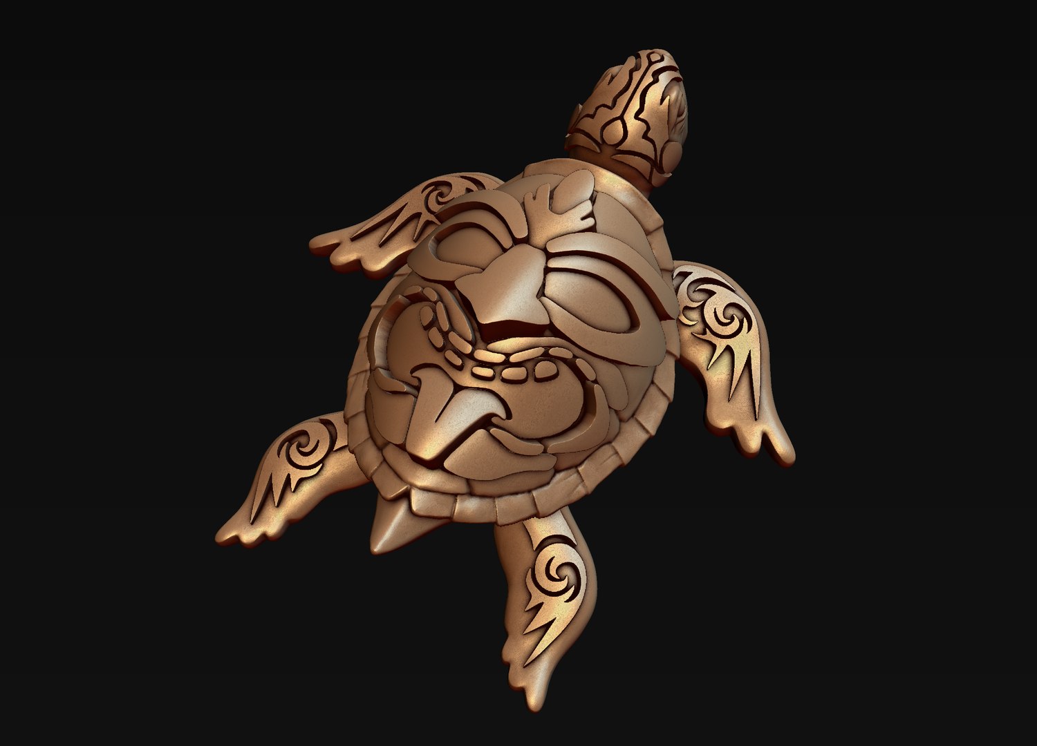 Turtle With Tiki Mask Ornament 3D Print 3D Model - TurboSquid 1872416