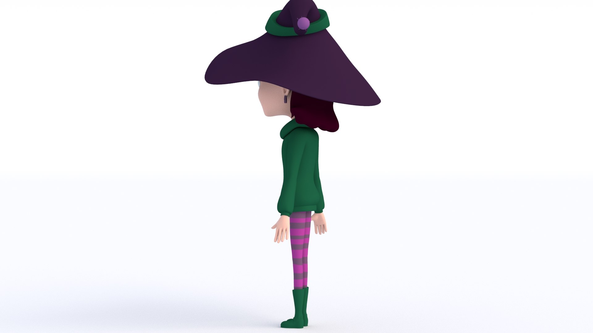 Cartoon Witch Girl 3D Model - TurboSquid 2252065