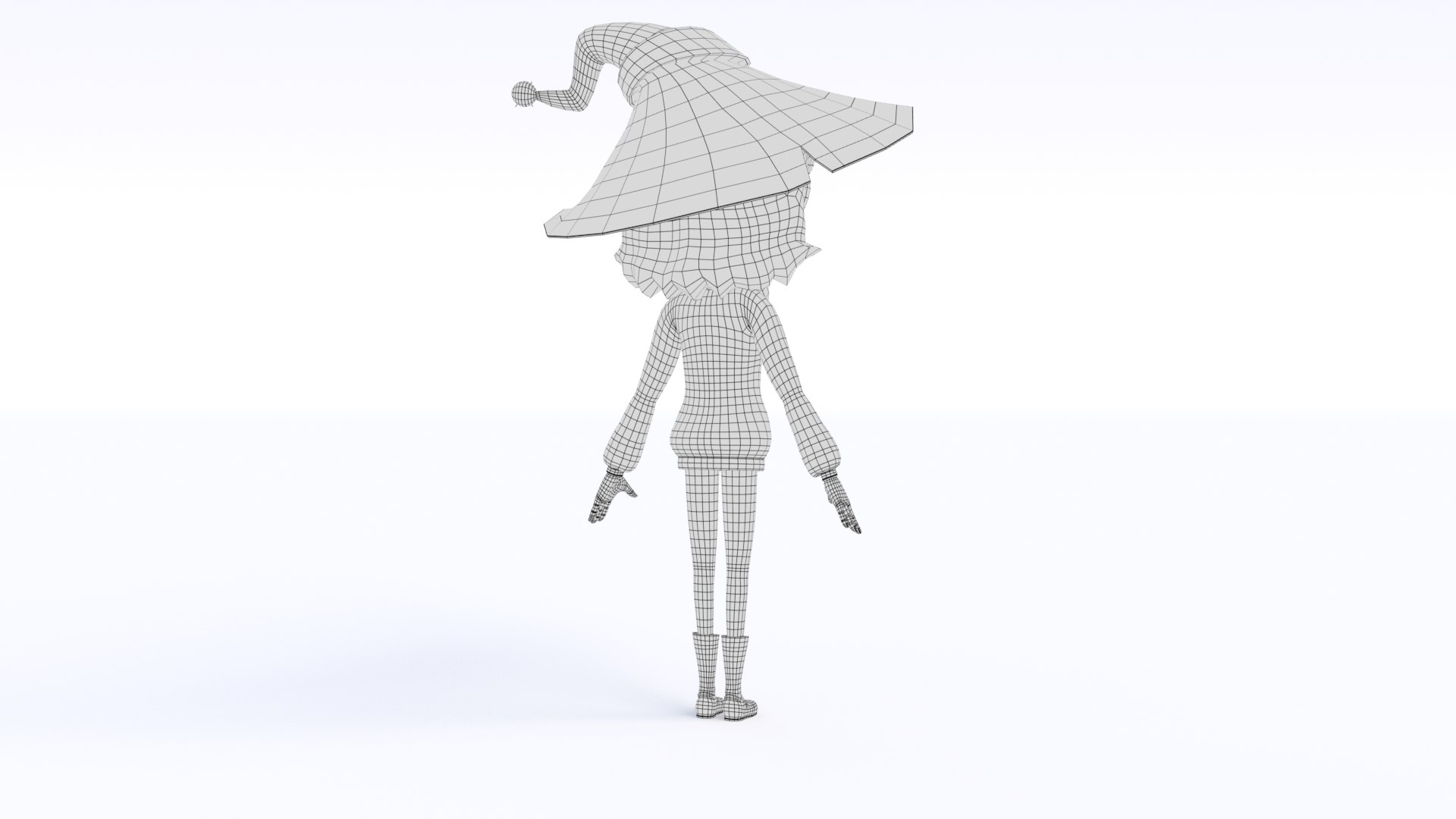 Cartoon Witch Girl 3D Model - TurboSquid 2252065