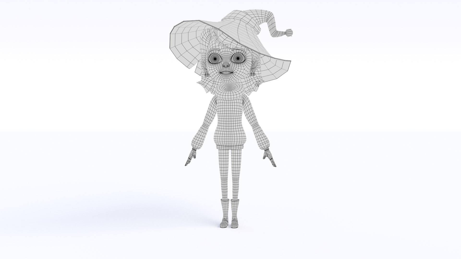 Cartoon Witch Girl 3D Model - TurboSquid 2252065