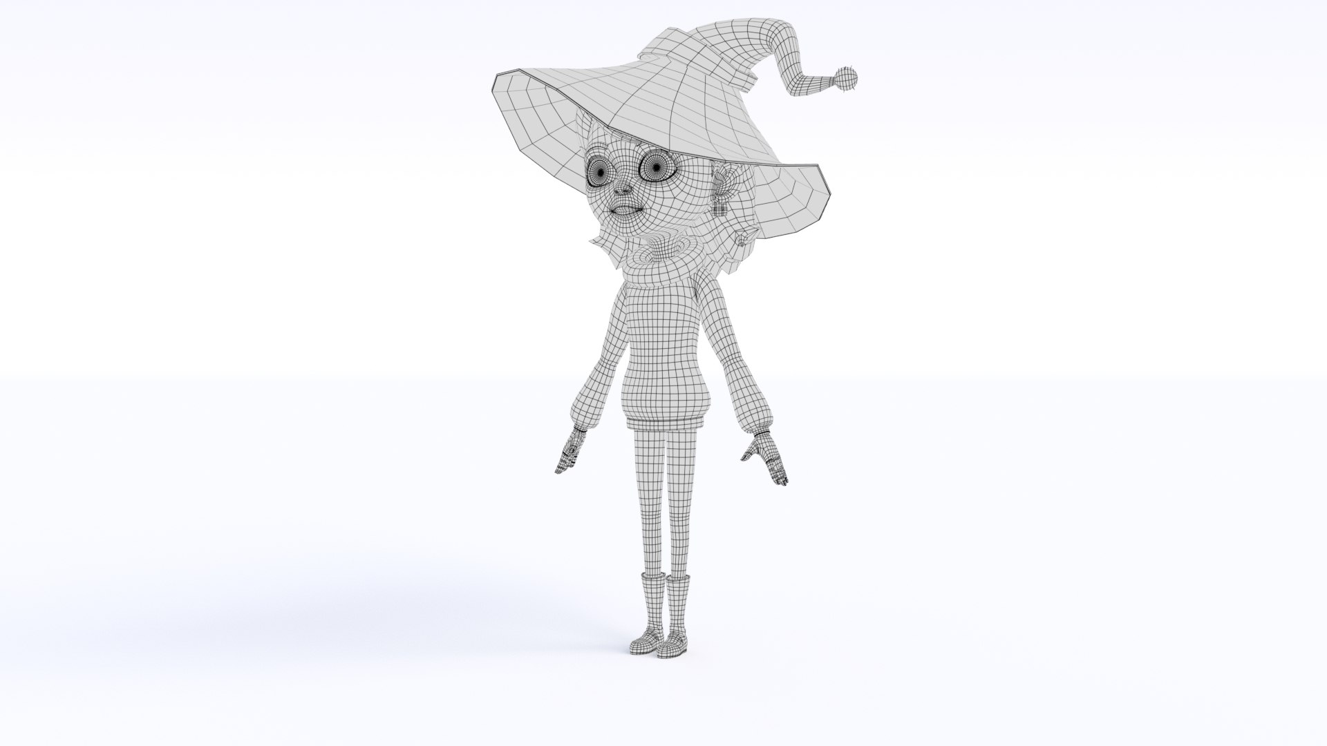 Cartoon Witch Girl 3D Model - TurboSquid 2252065