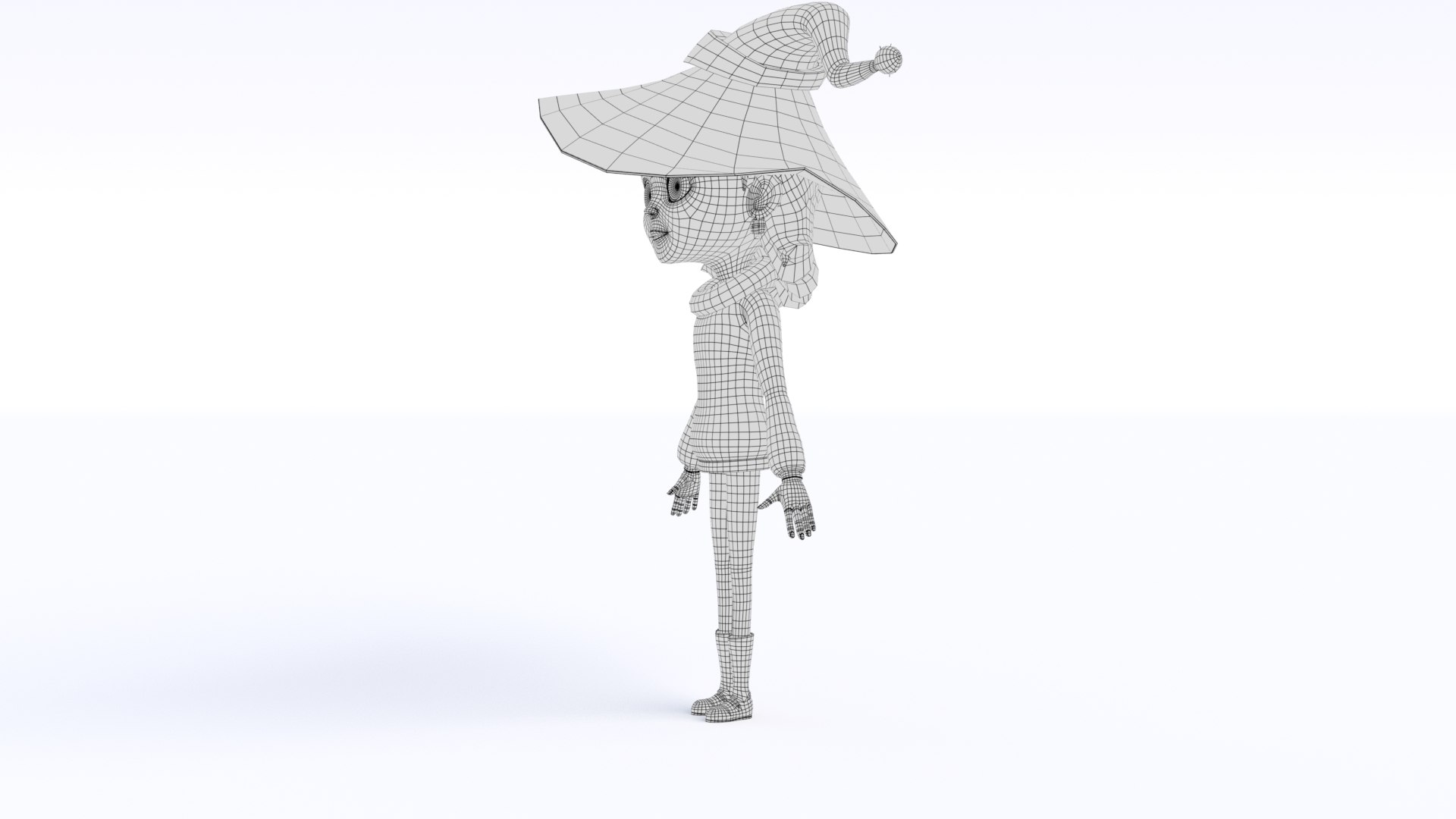 Cartoon Witch Girl 3D Model - TurboSquid 2252065