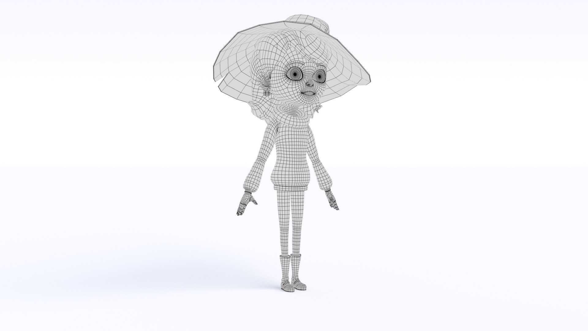 Cartoon Witch Girl 3D Model - TurboSquid 2252065