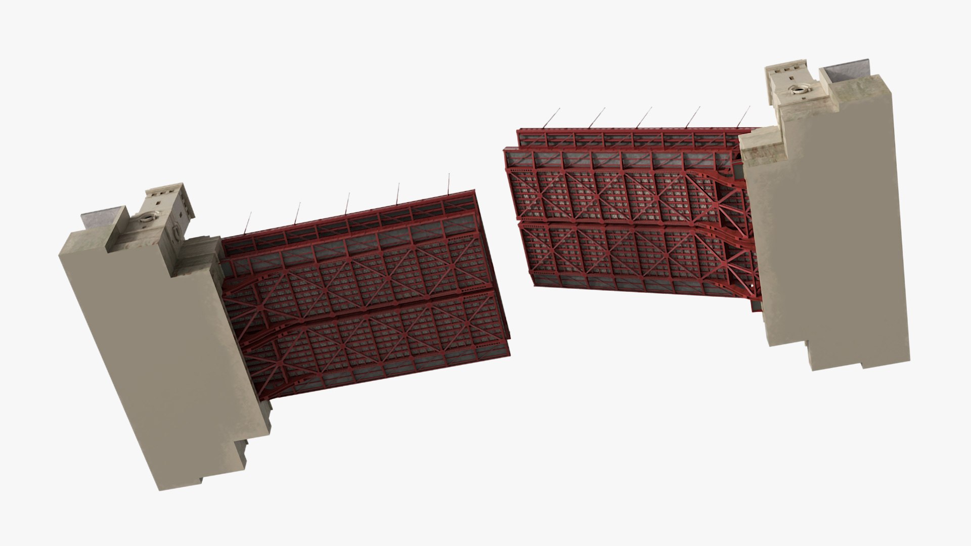 Chicago Drawbridge Raised Model - TurboSquid 2284121