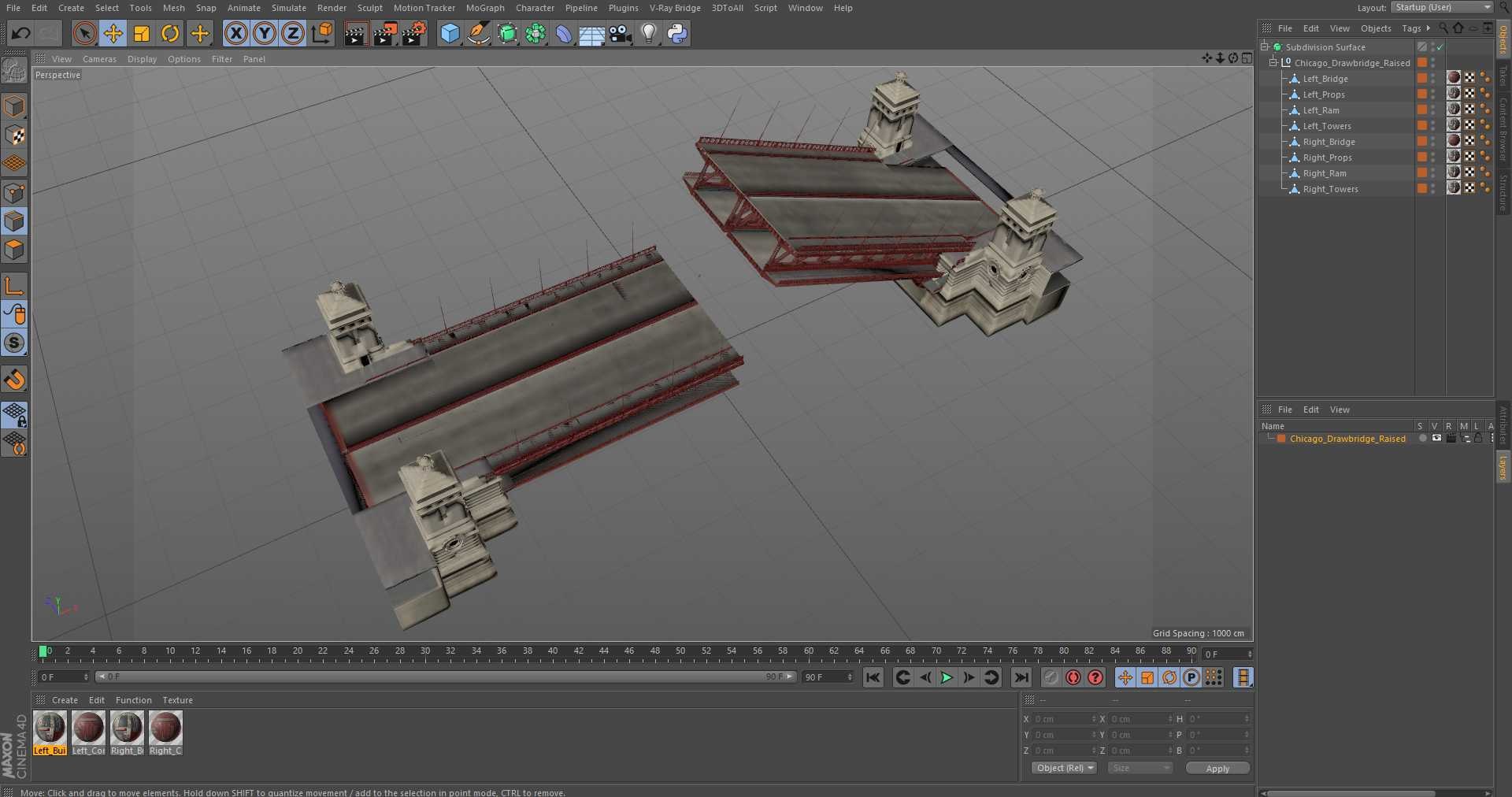 Chicago Drawbridge Raised Model - TurboSquid 2284121