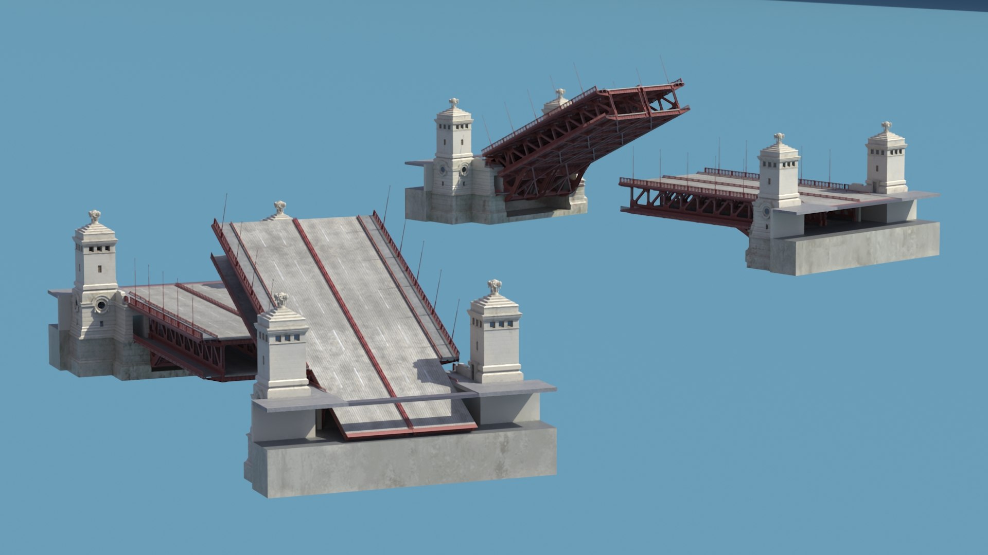 Chicago Drawbridge Raised Model - TurboSquid 2284121