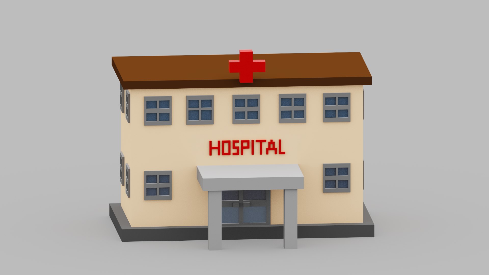 Voxel Hospital 3D Model - TurboSquid 1894959