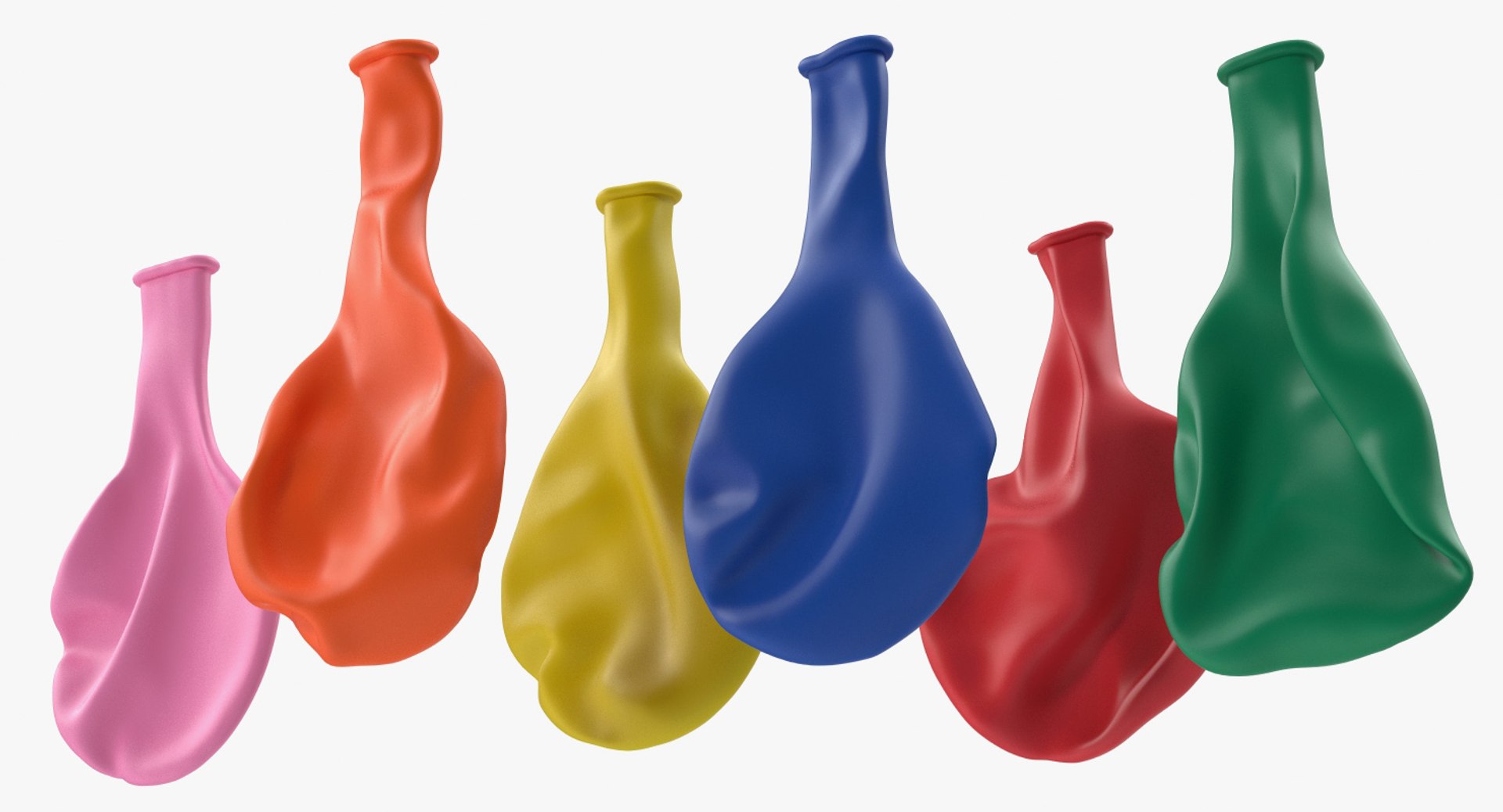 Flat Balloons Different Colors 3D Model - TurboSquid 1328433