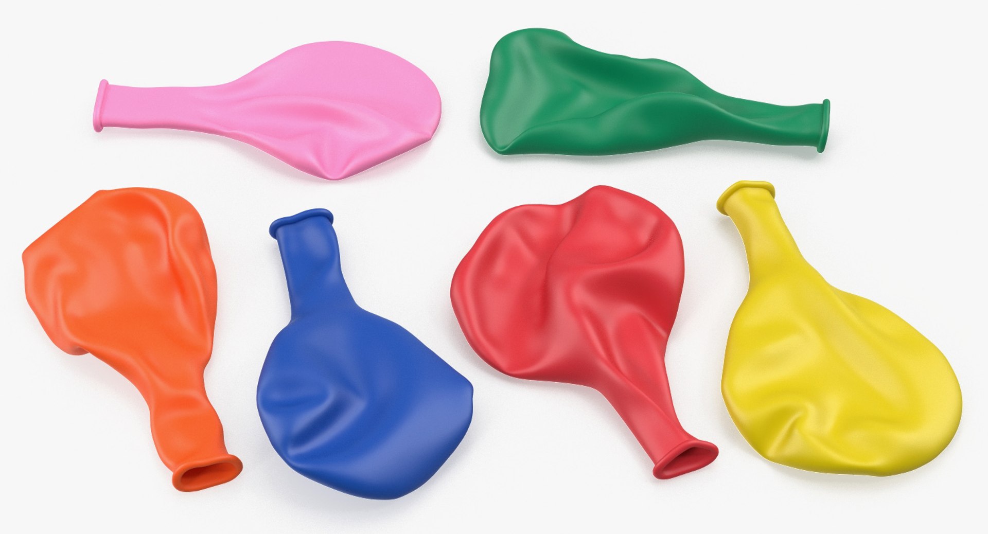 Flat Balloons Different Colors 3D Model - TurboSquid 1328433