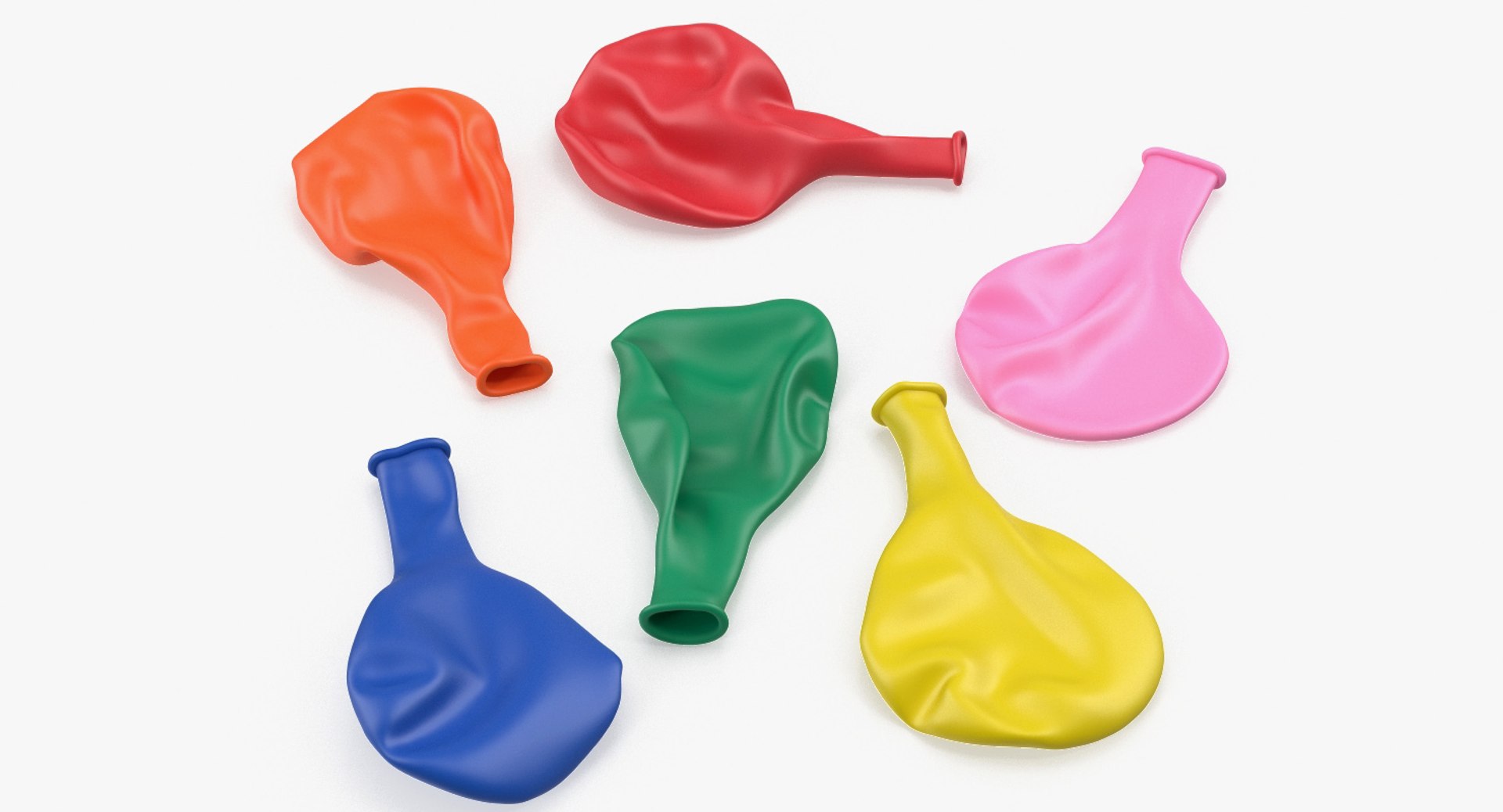 Flat Balloons Different Colors 3D Model - TurboSquid 1328433
