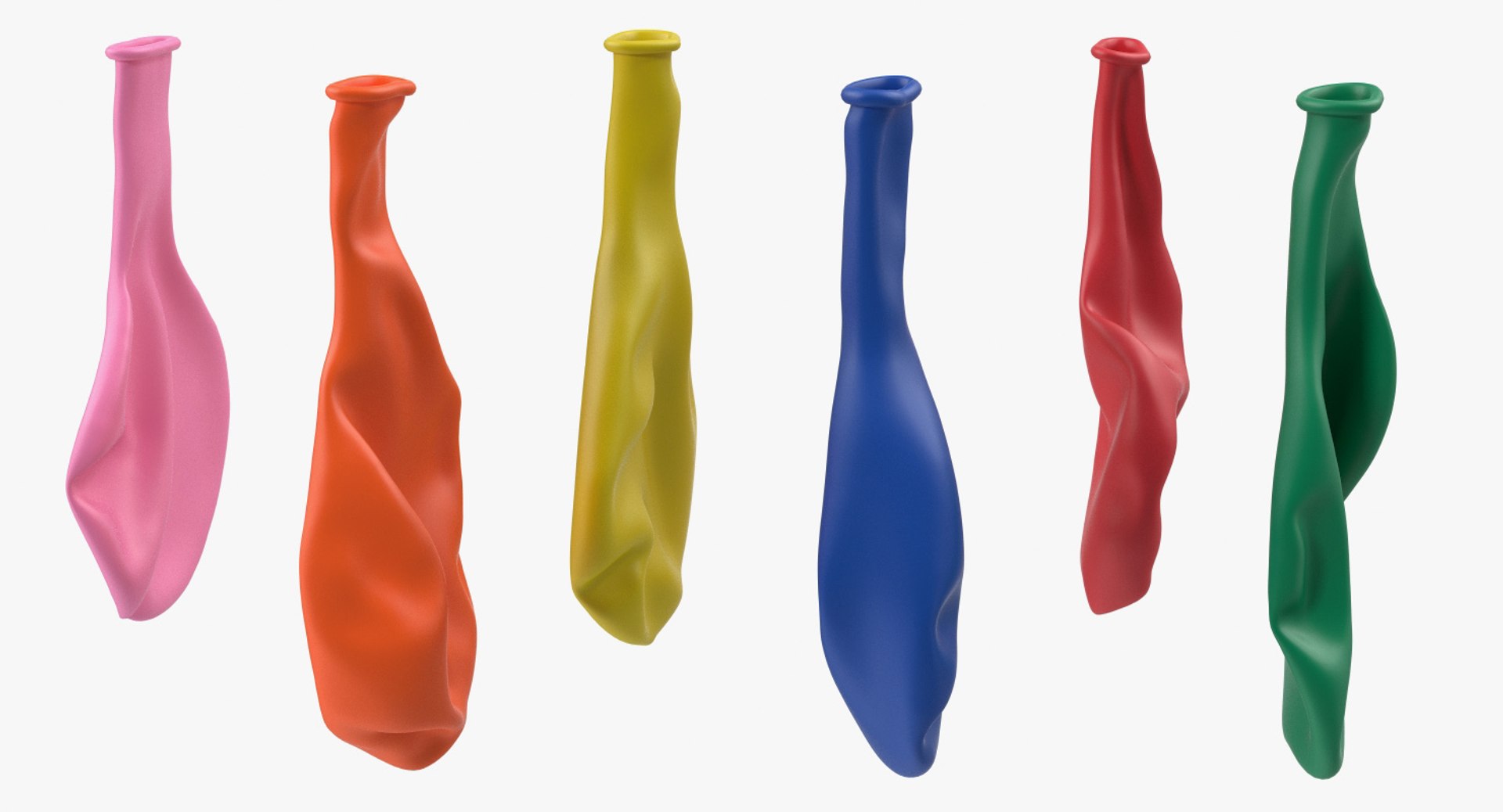 Flat Balloons Different Colors 3D Model - TurboSquid 1328433