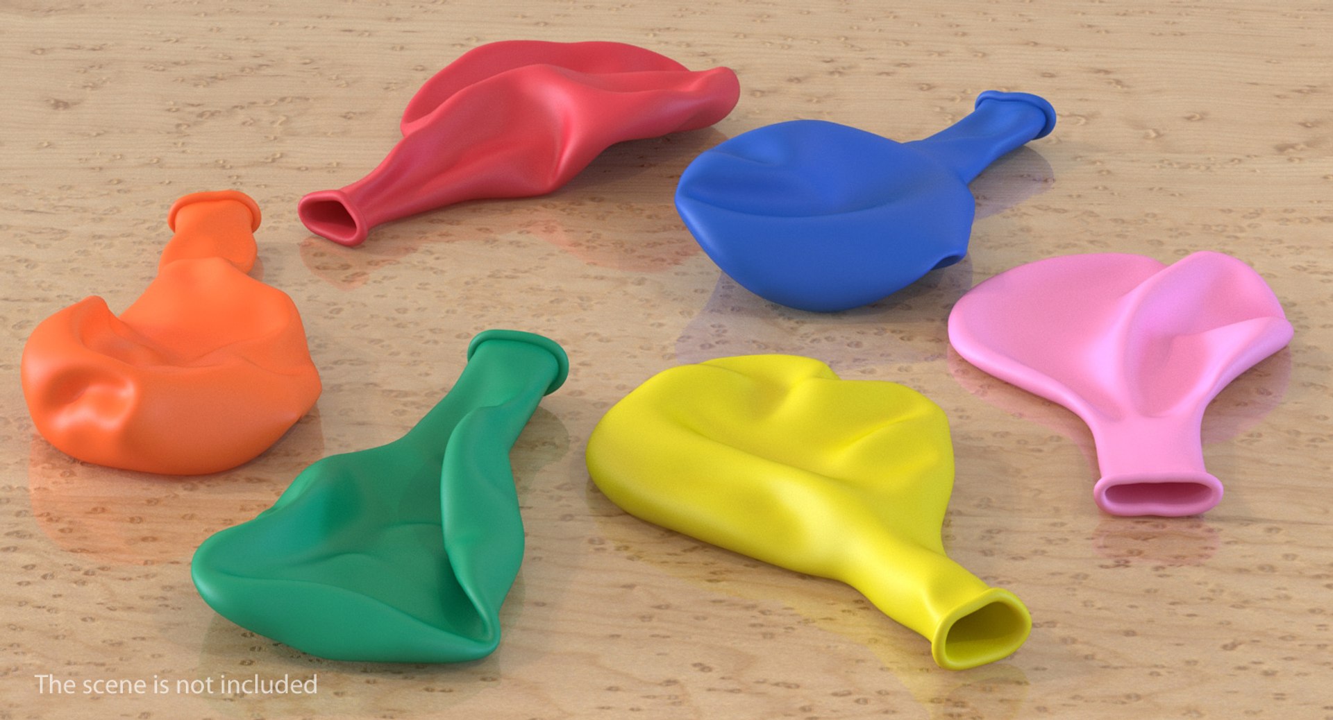 Flat Balloons Different Colors 3D Model - TurboSquid 1328433