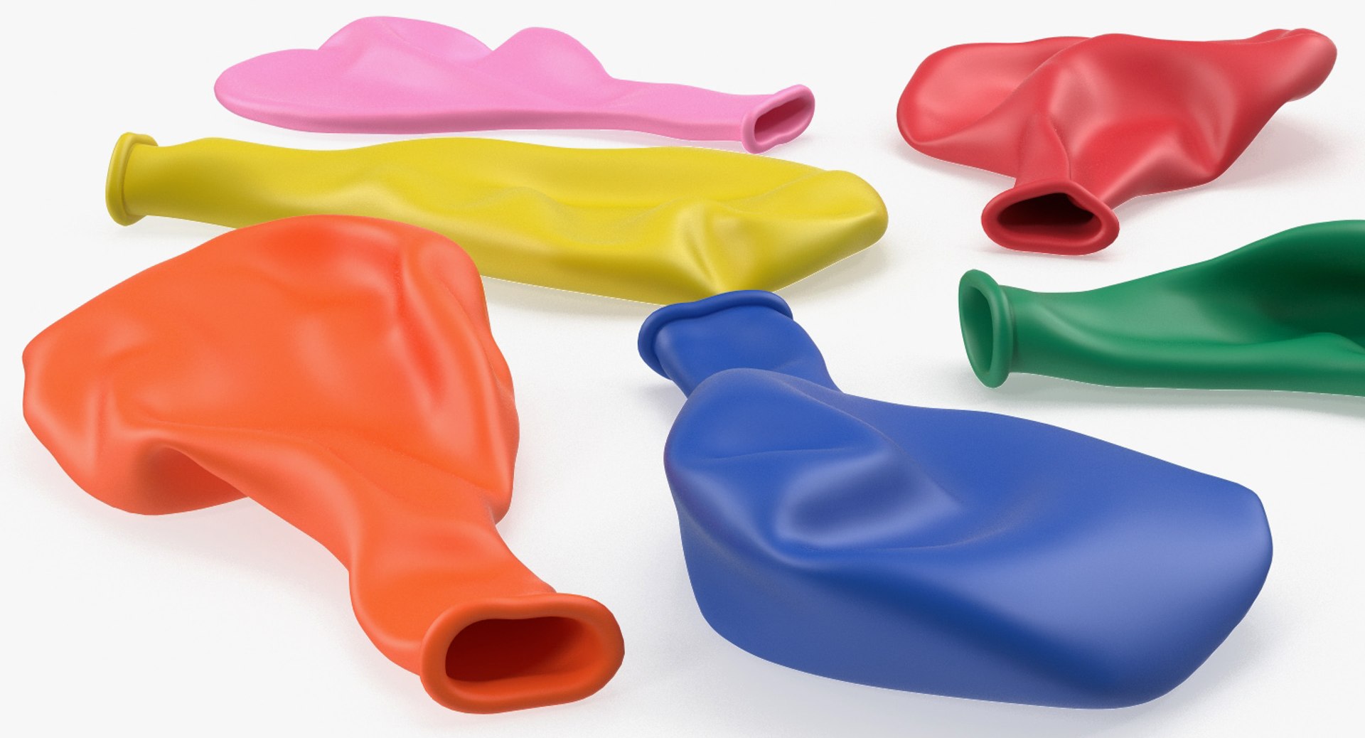 Flat Balloons Different Colors 3D Model - TurboSquid 1328433