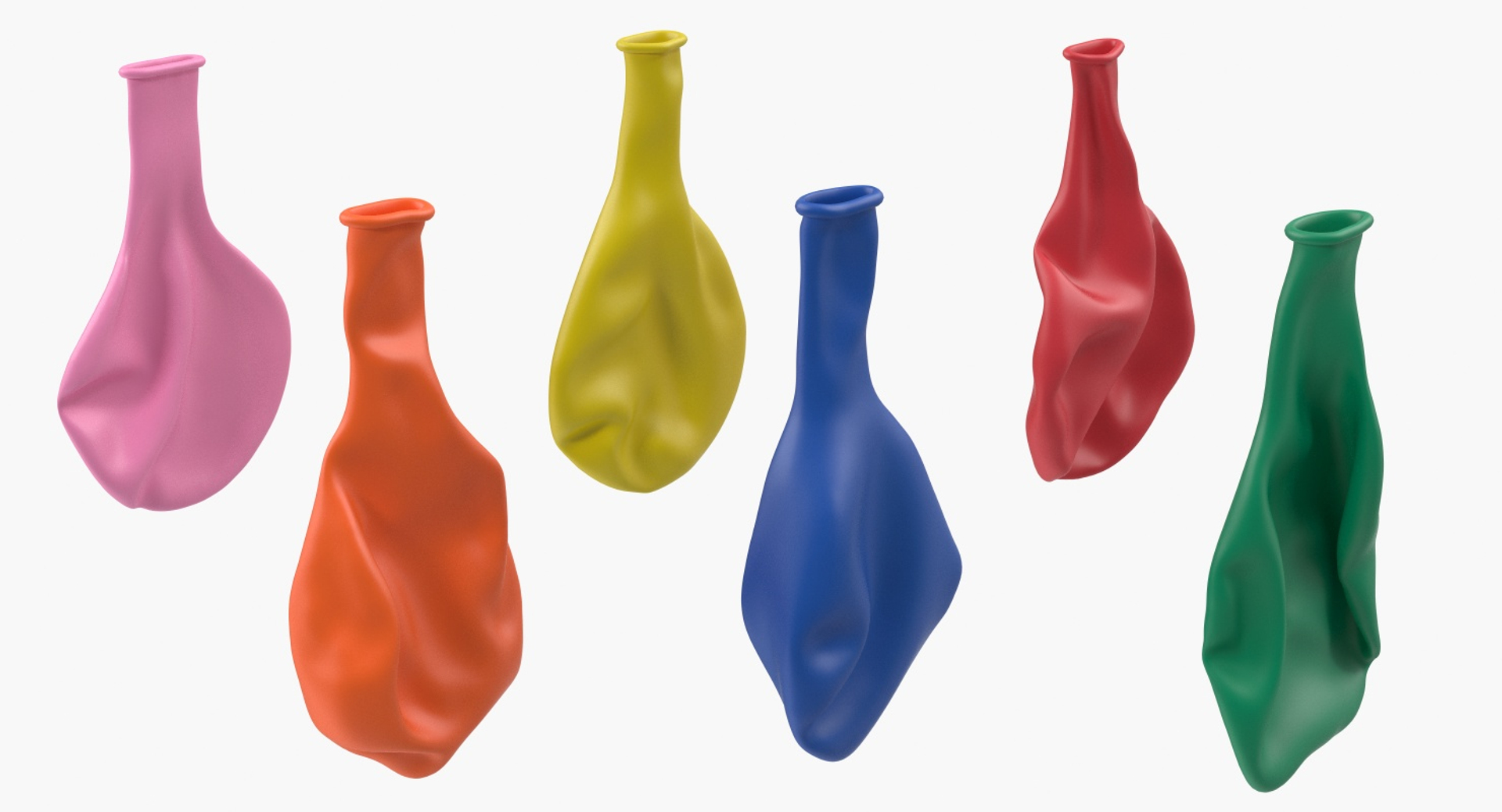 Flat Balloons Different Colors 3D Model - TurboSquid 1328433